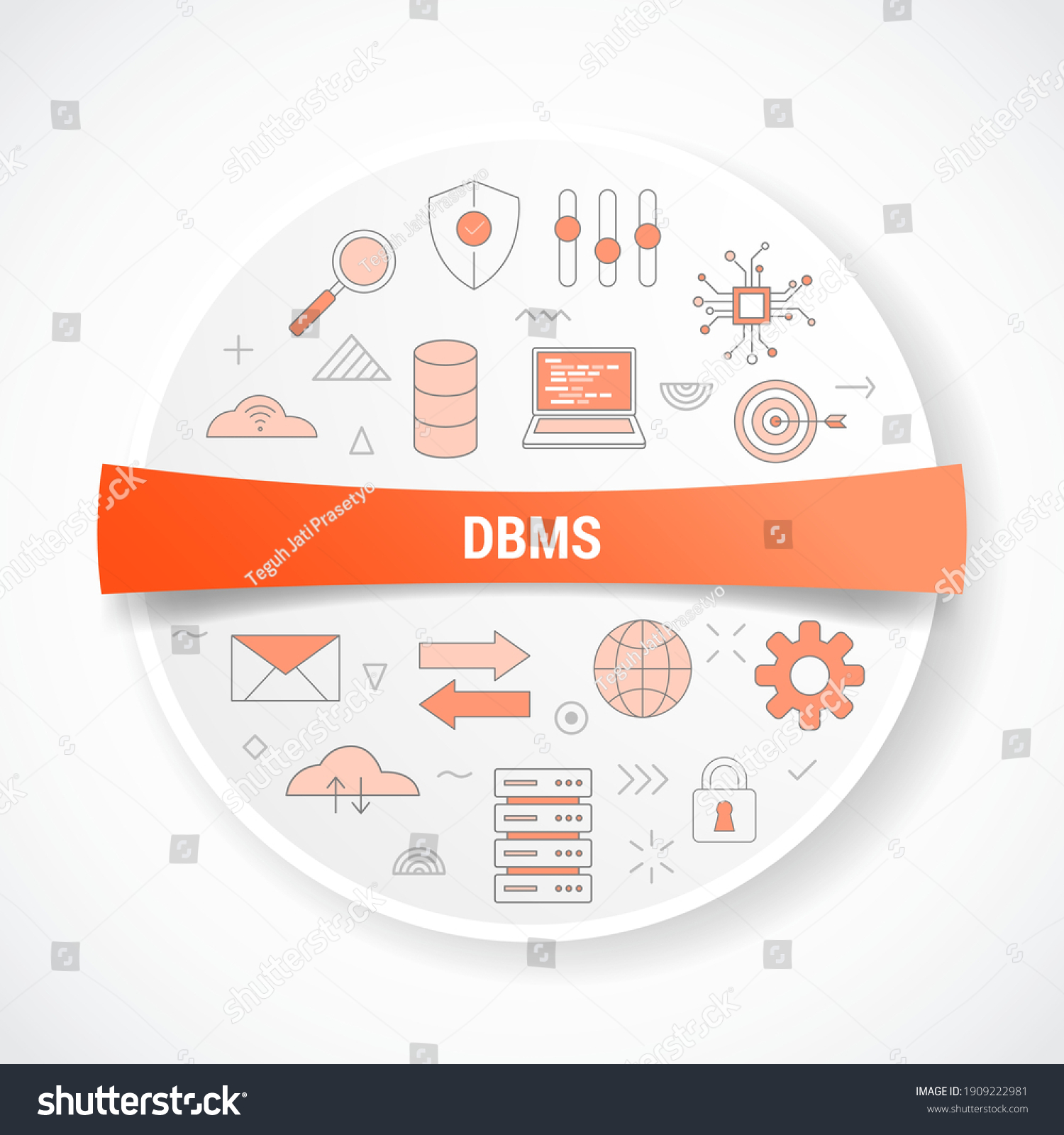 Dbms Database Management System Concept Icon Stock Vector (Royalty Free ...