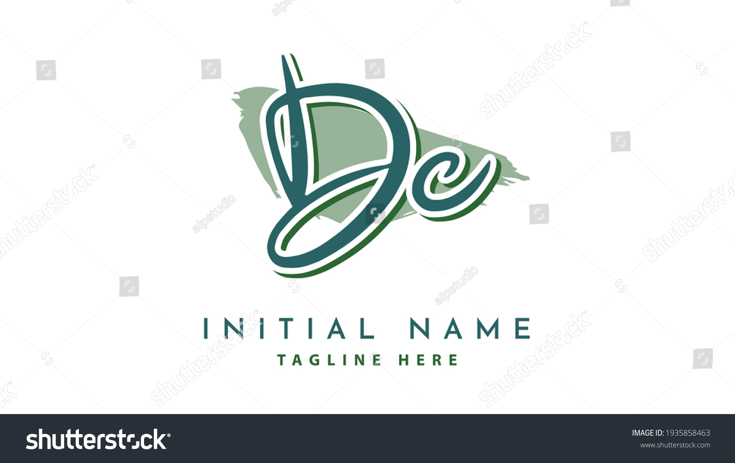 Dc Initials Handwriting Logo Vector Stock Vector (Royalty Free) 1935858463