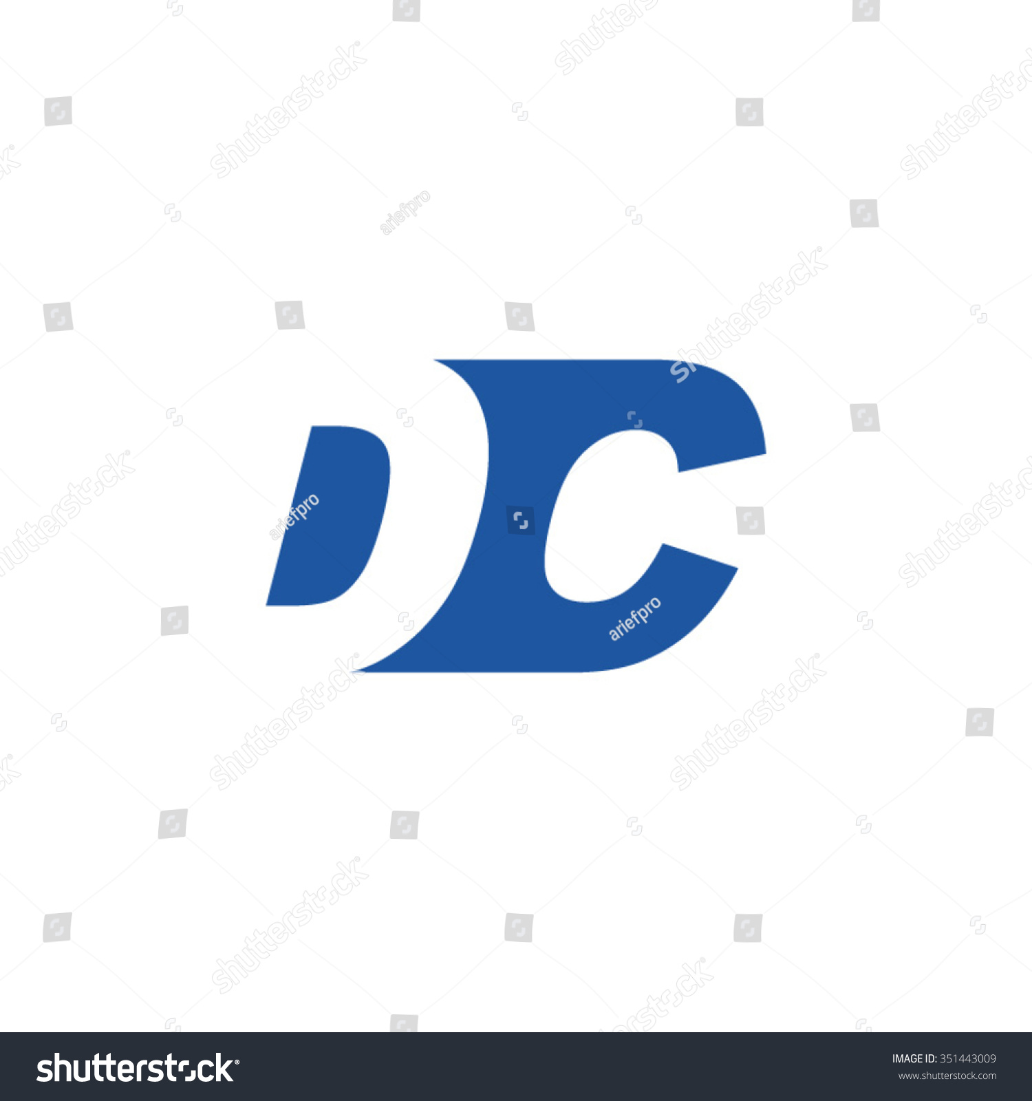 Dc Negative Space Letter Logo Blue Stockvektor (royaltyfri) 351443009 ...