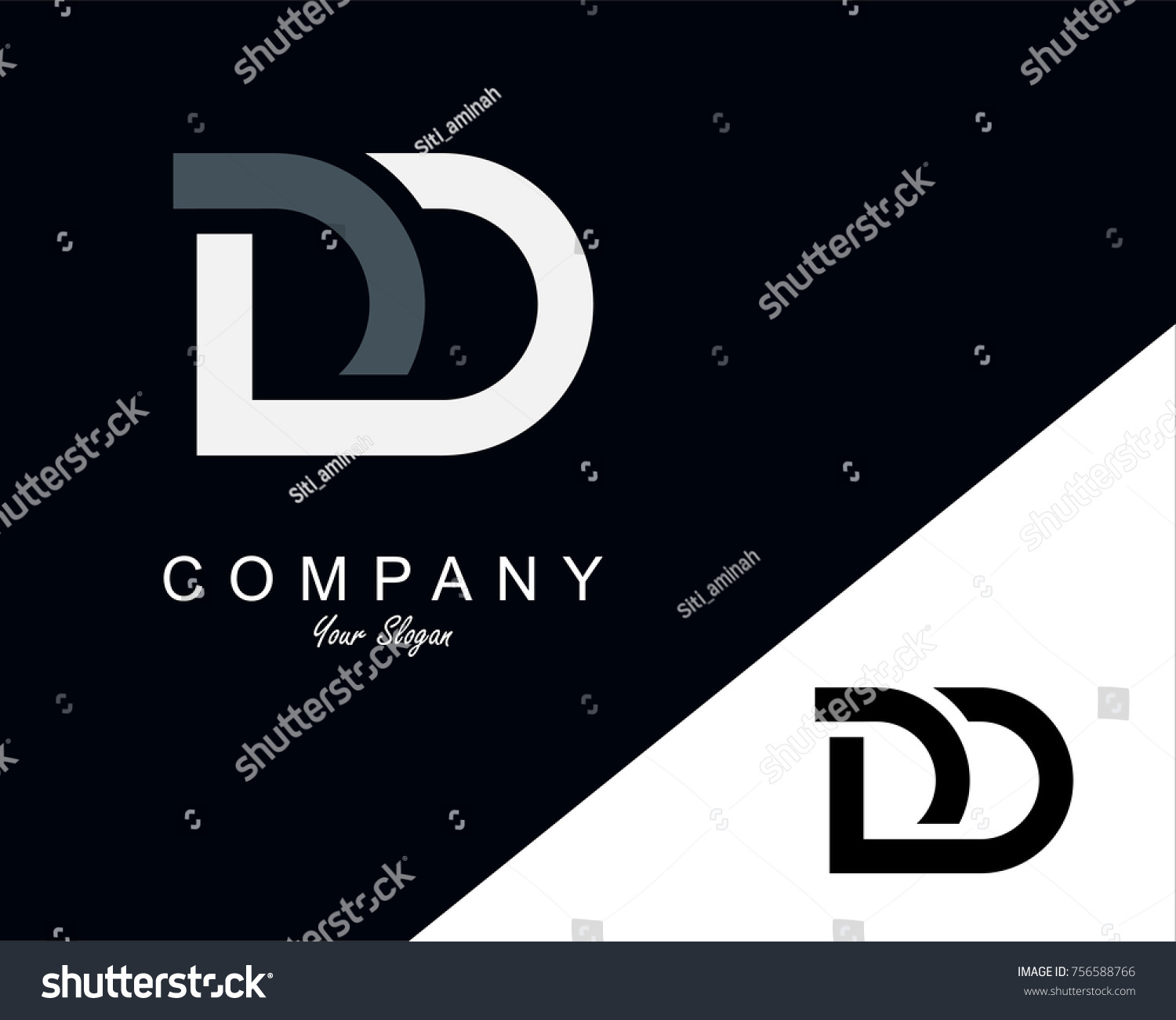 Vektor Stok Dd Letter Logo Design Template (Tanpa Royalti) 756588766 ...