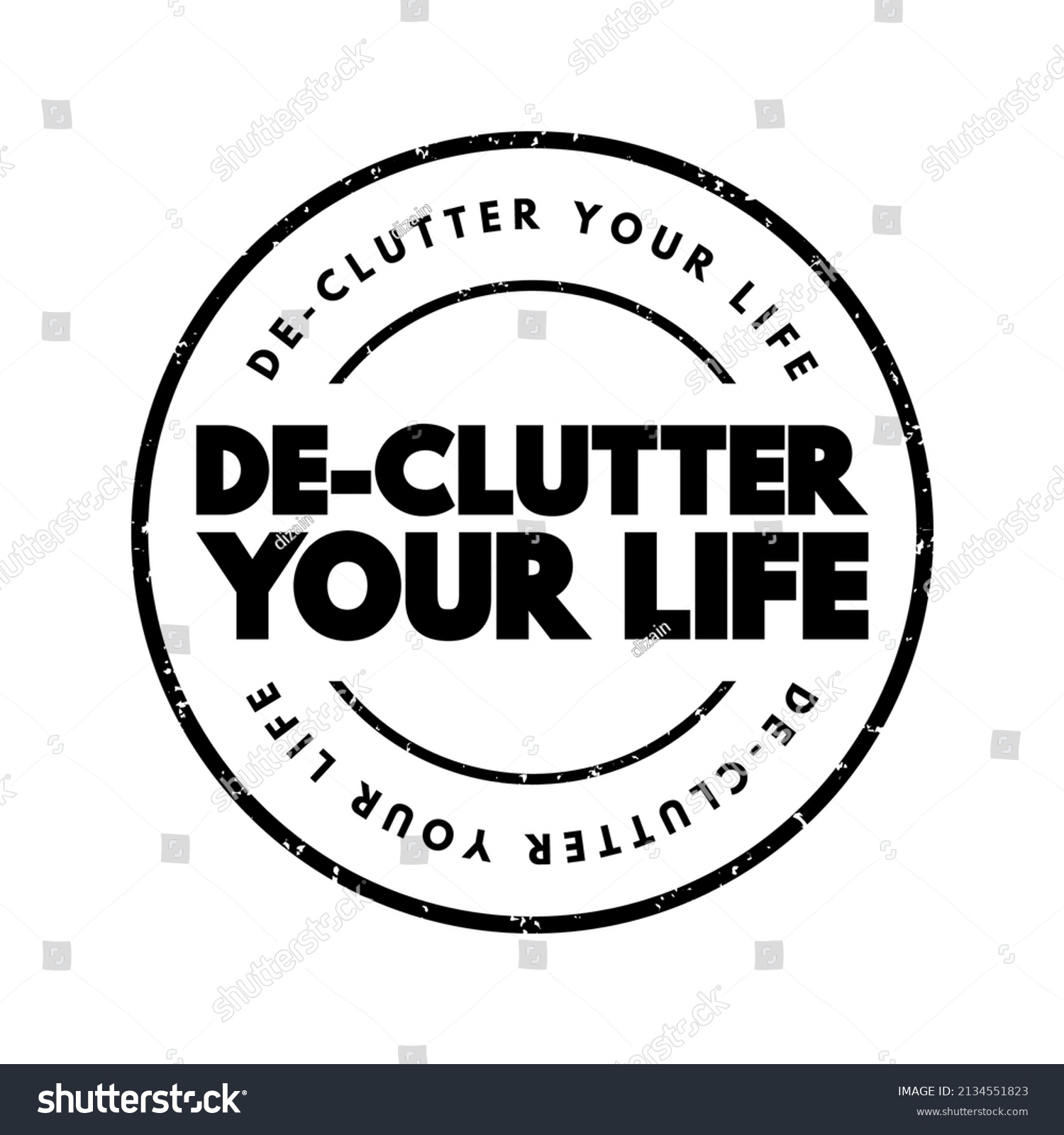 Declutter Your Life Text Stamp Concept Stock Vector (Royalty Free ...