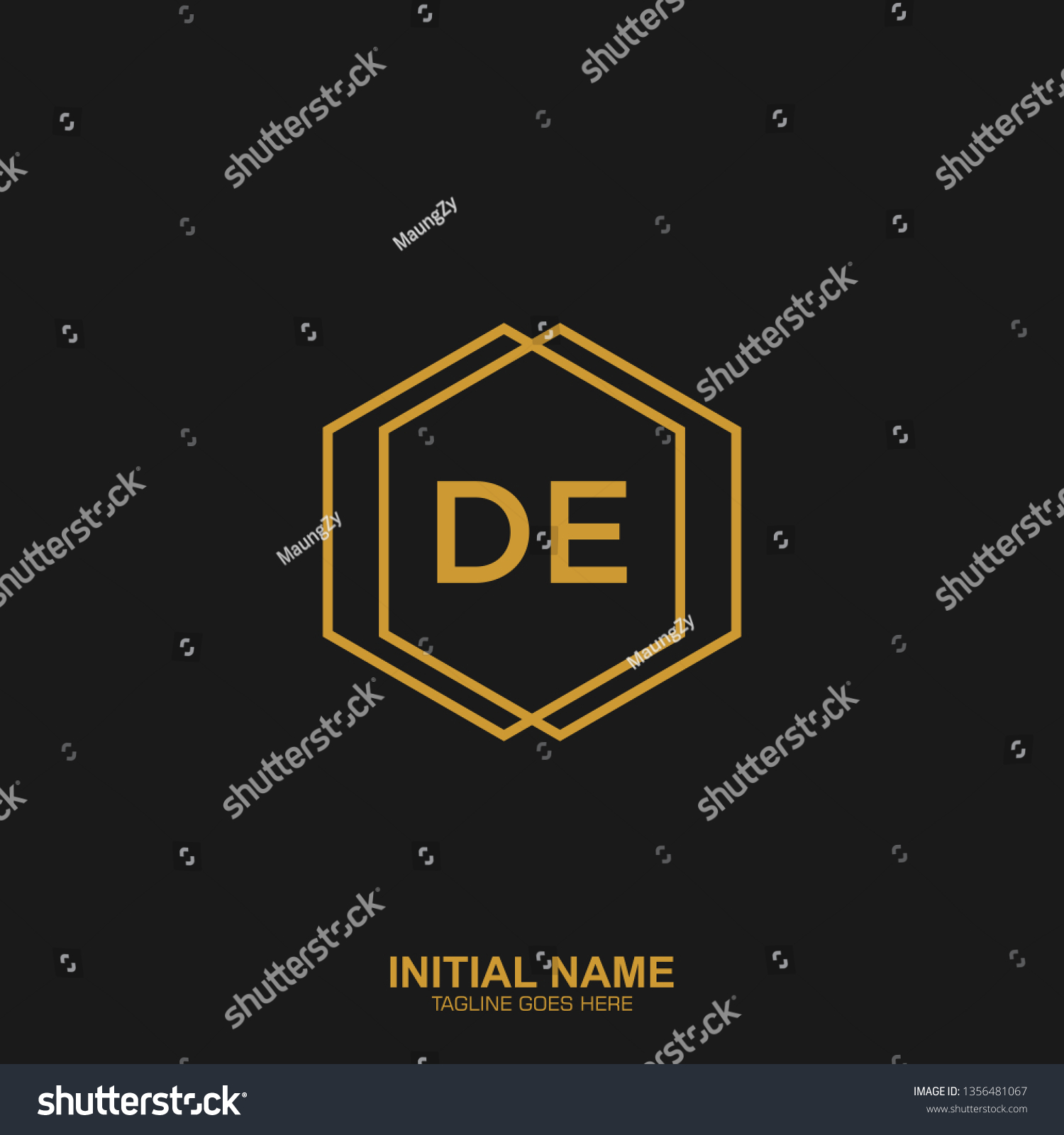 De Initial Logo Letter Minimalist Concept Stock Vector (Royalty Free ...
