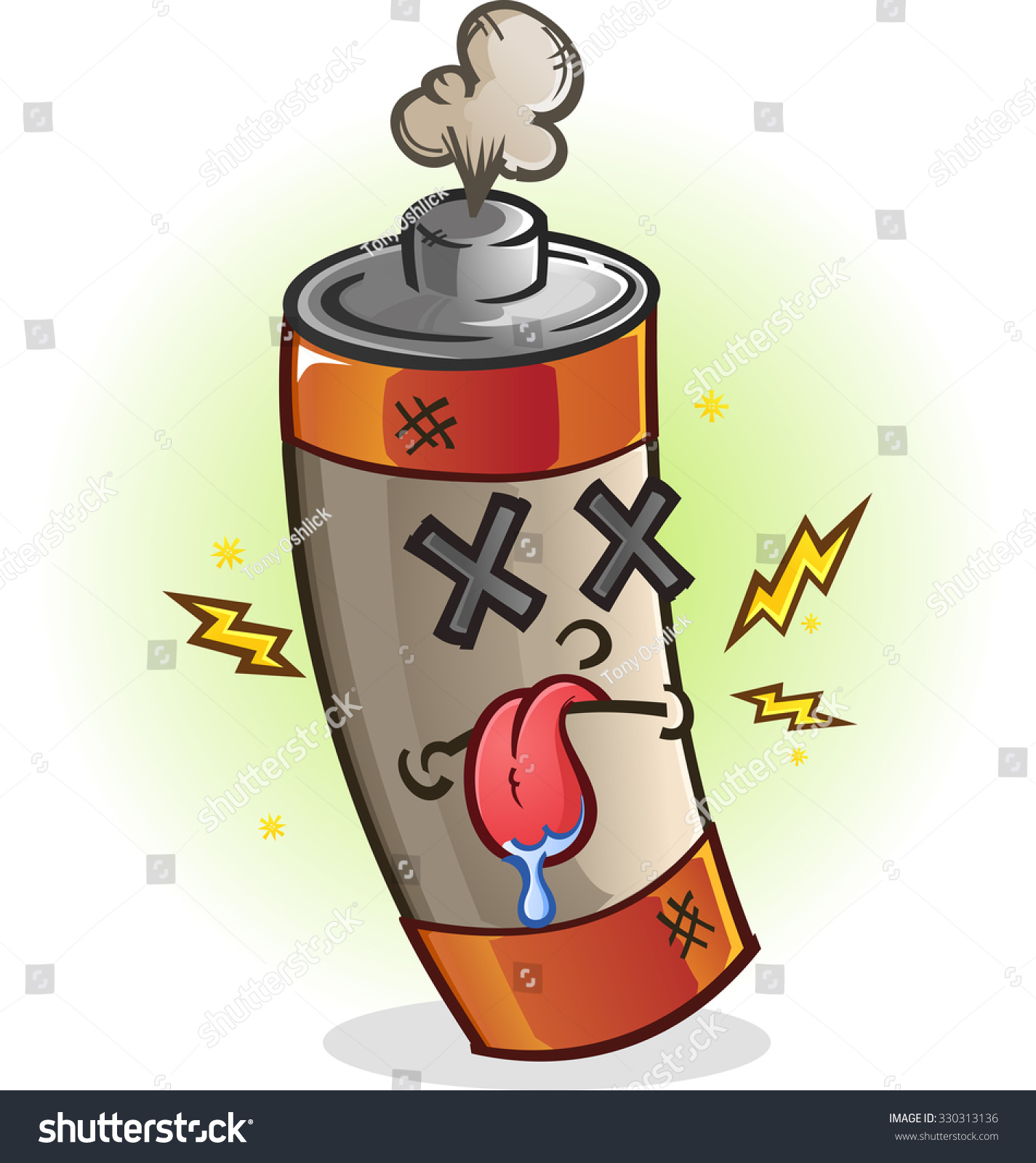 Dead Battery Cartoon Character Stock Vector 330313136 - Shutterstock