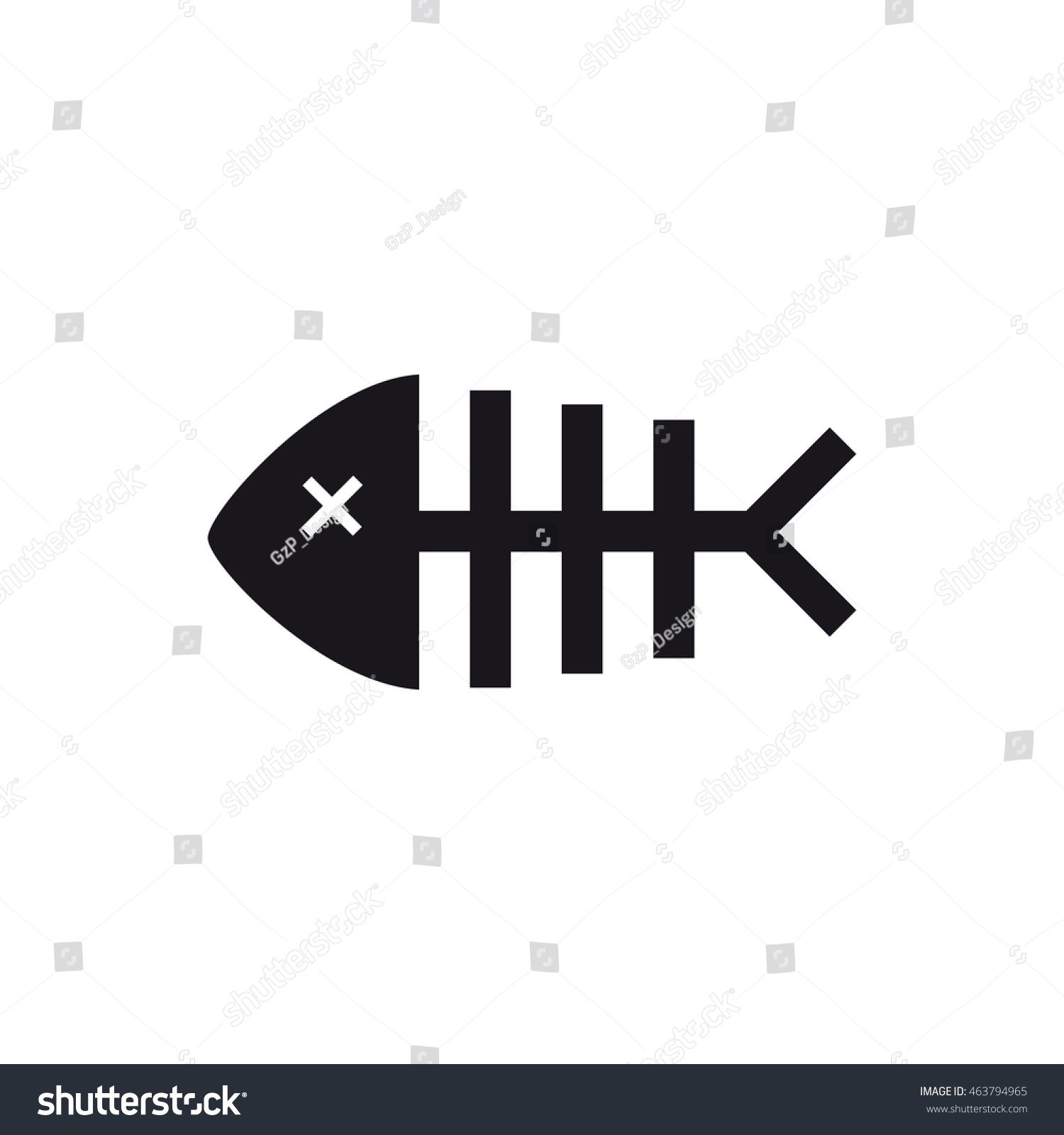 Dead Fish Icon Fishbone Icon Stock Vector (Royalty Free) 463794965 ...