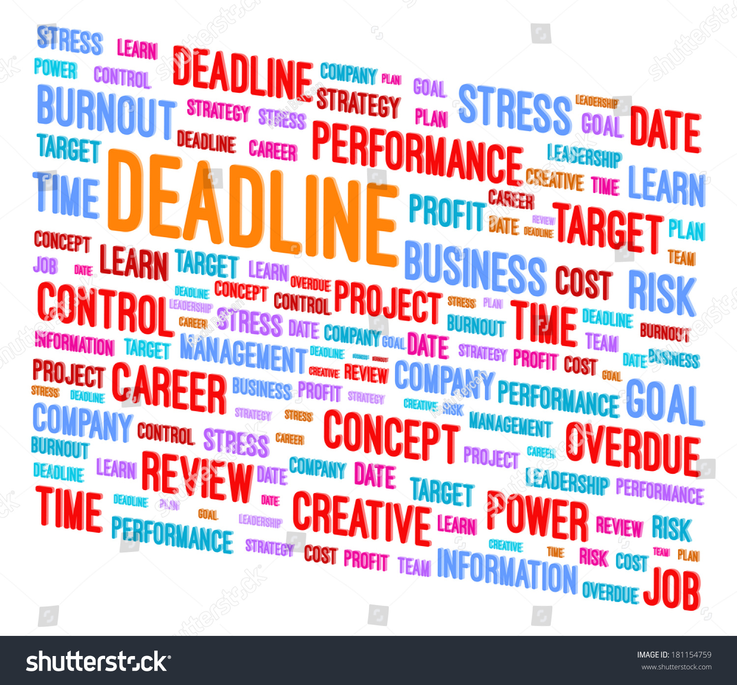 Deadline Word Cloud 3d Concept Vector: vector de stock (libre de ...
