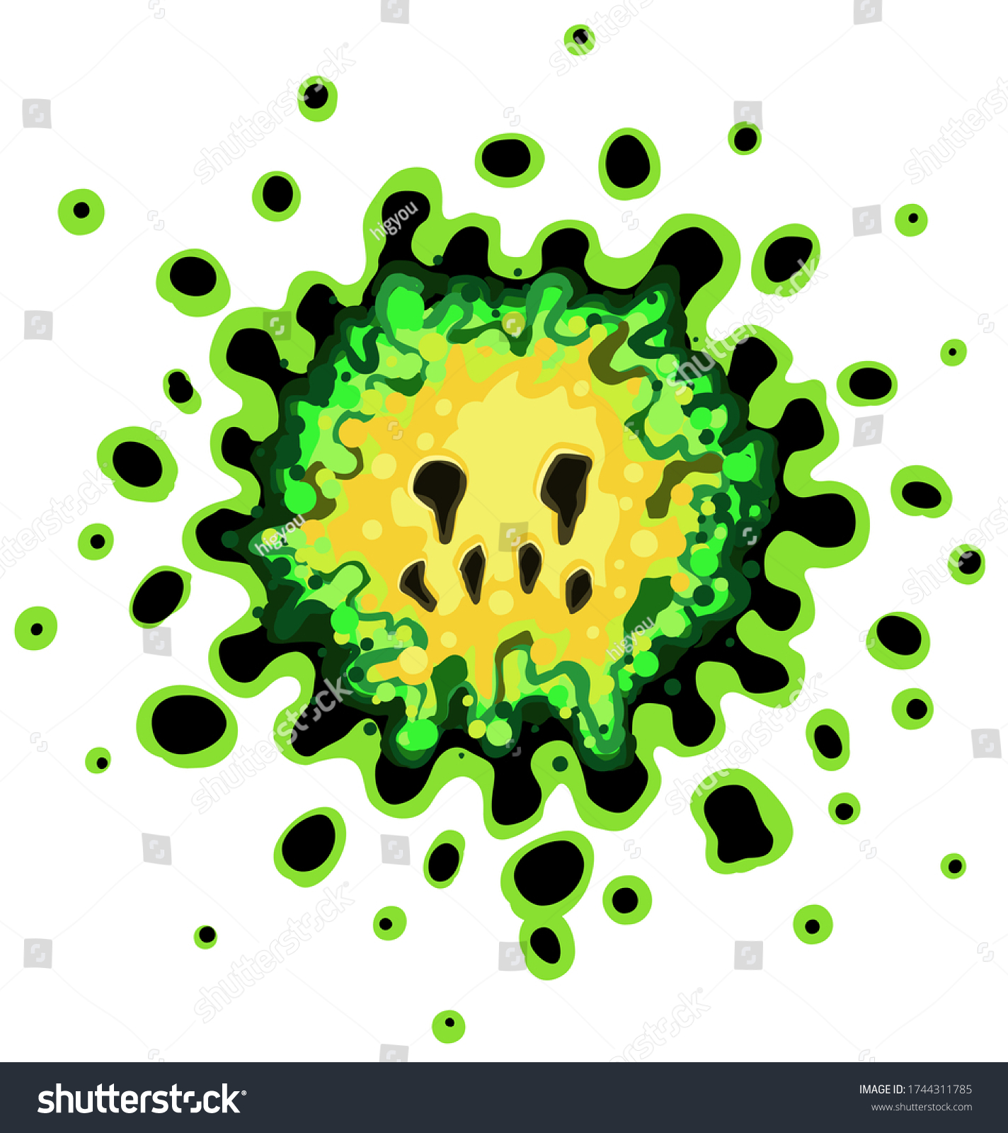 Deadly Virus Cartoon Stylized Design Element Stock Vector (Royalty Free ...