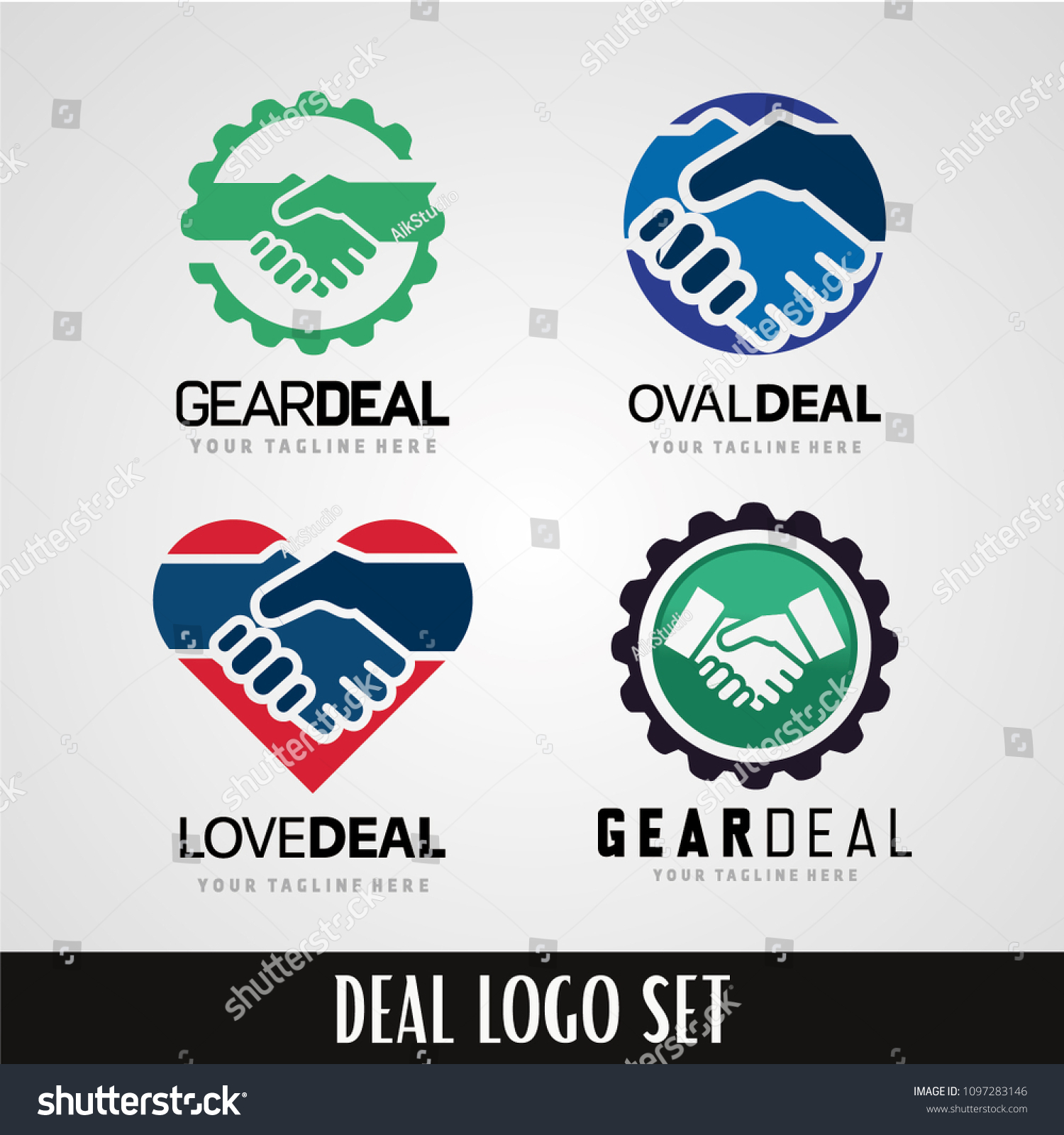Deal Logo Designs Template Set Stock Vector (Royalty Free) 1097283146 ...