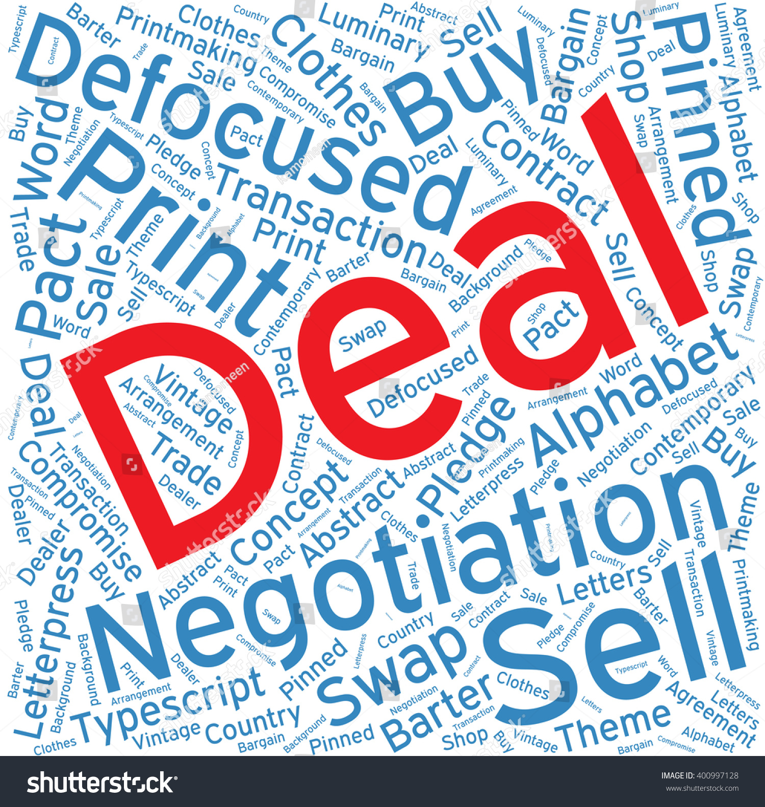 Deal Word Cloud Art Background Stock Vector (Royalty Free) 400997128 ...