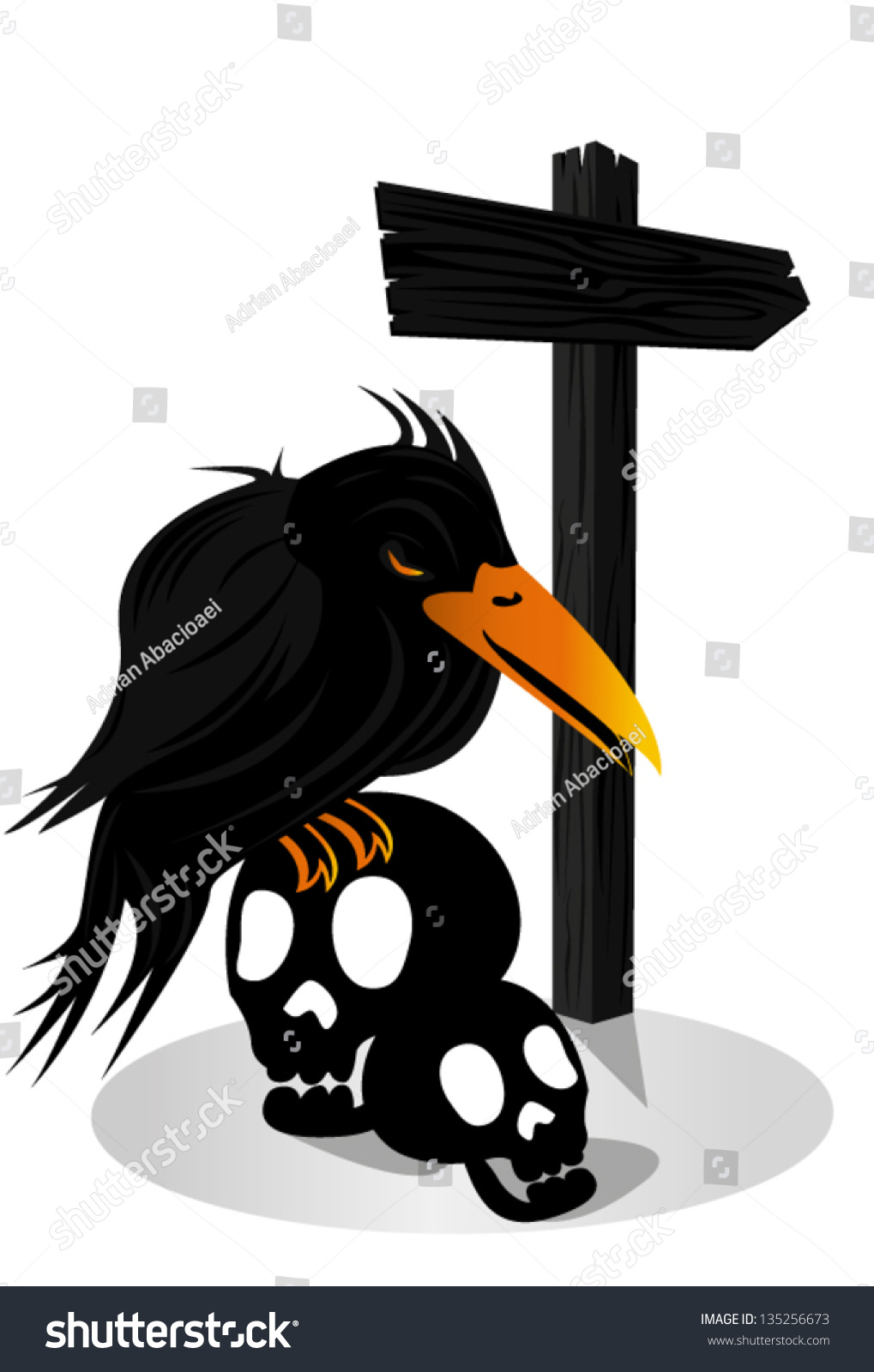 Death Crow Stock Vector (Royalty Free) 135256673 | Shutterstock