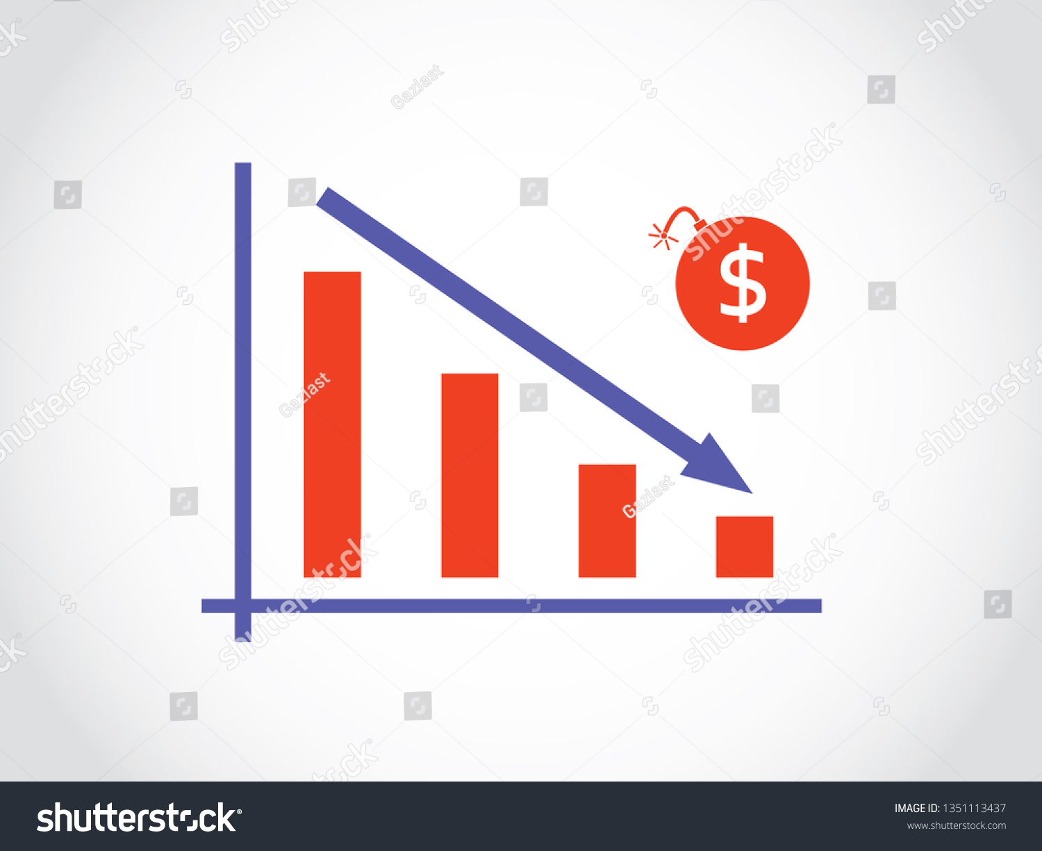 Debt Dollar Interest Rate Increase Graph Stock Vector (Royalty Free ...