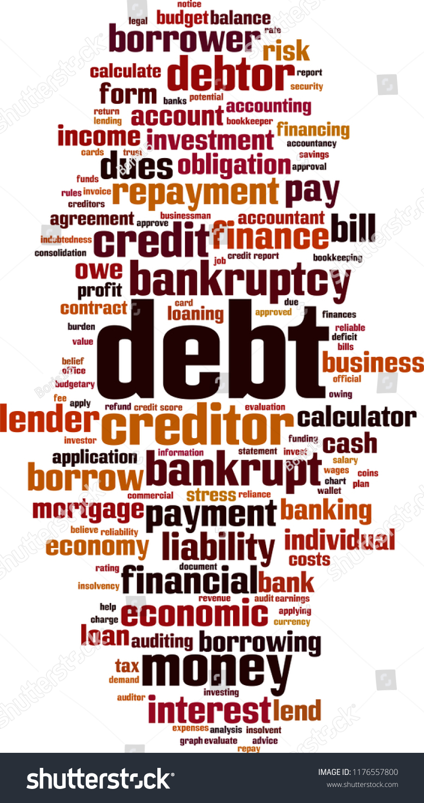 Debt Word Cloud Concept Vector Illustration: vector de stock (libre de ...