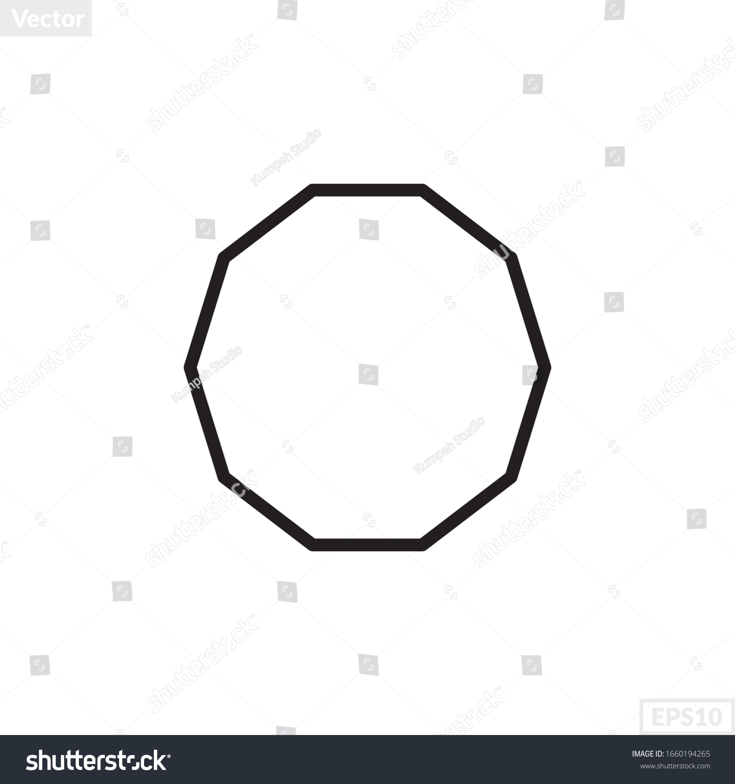 Decagon Shape Illustration Vector Graphic Basic Stok Vektör (Telifsiz ...