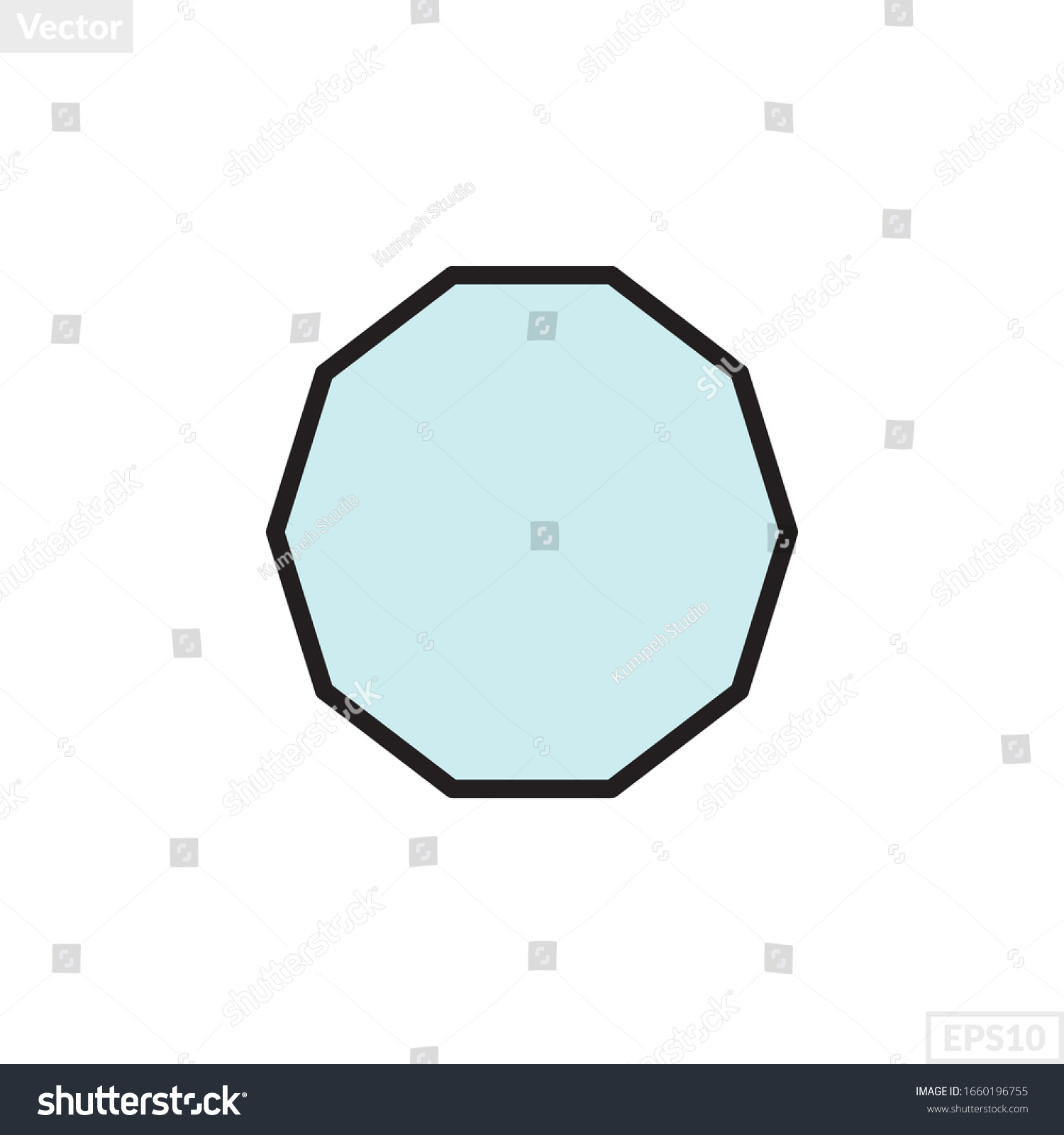illustration vectorielle de forme de déagon. : image vectorielle de ...