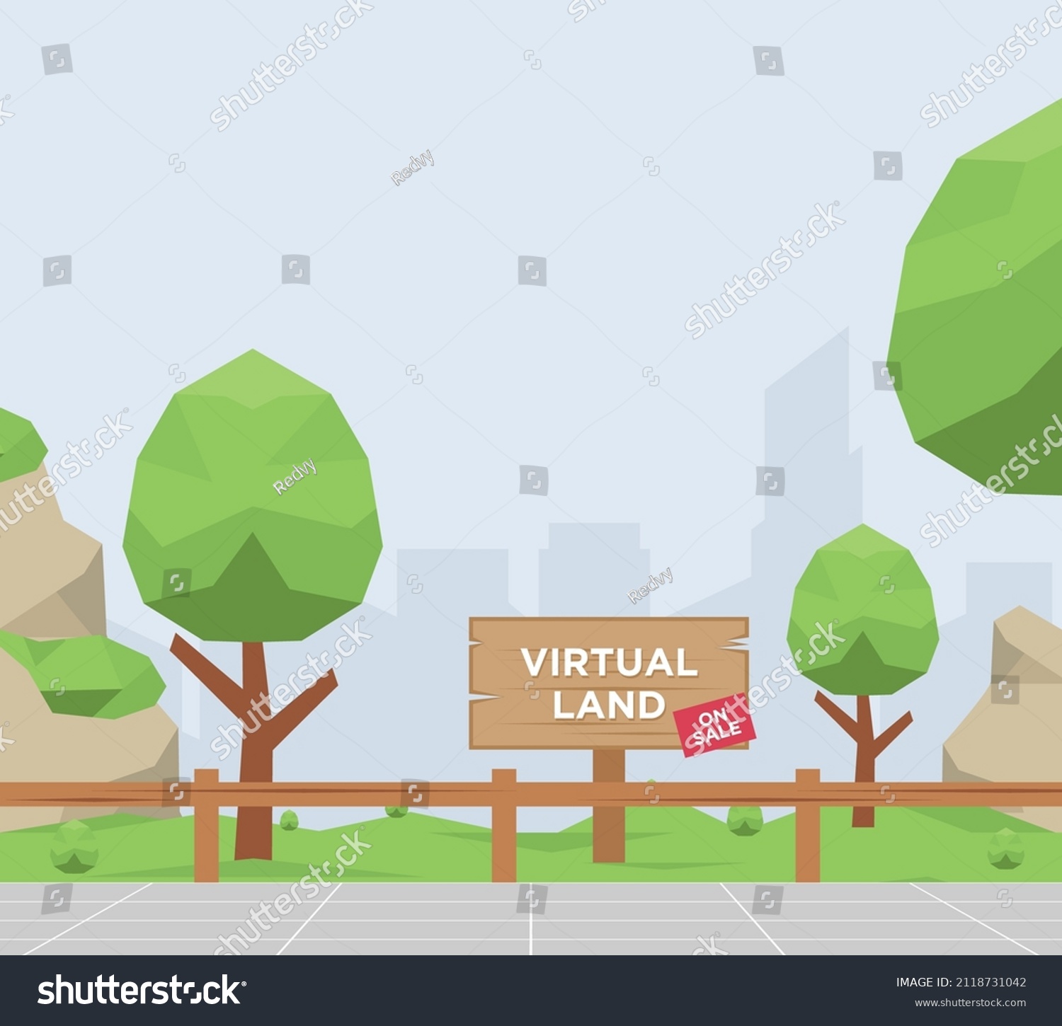 Decentralized Metaverse Nft Virtual Land Stock Vector (Royalty Free ...