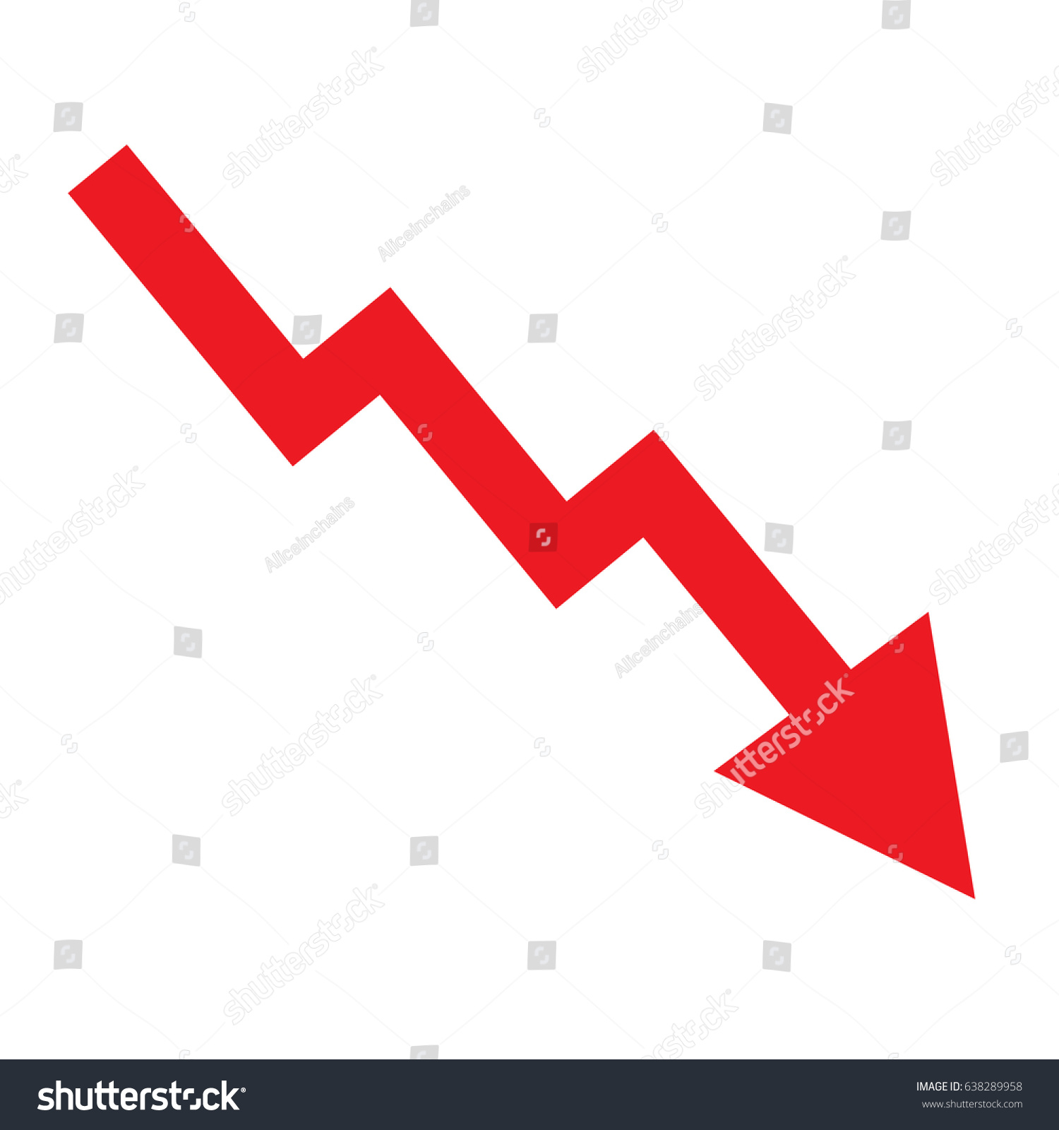 Decline Arrow Isolated On White Background Stock Vector (Royalty Free ...
