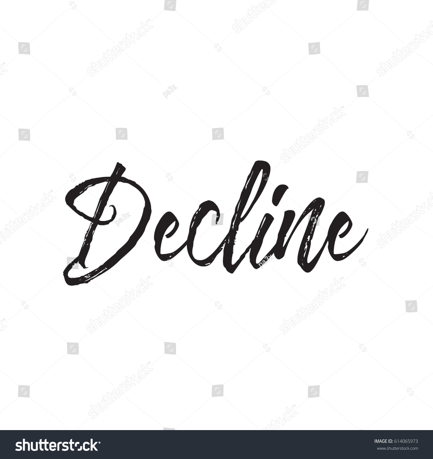 Decline Text Design Vector Calligraphy Typography Stock Vector (Royalty ...