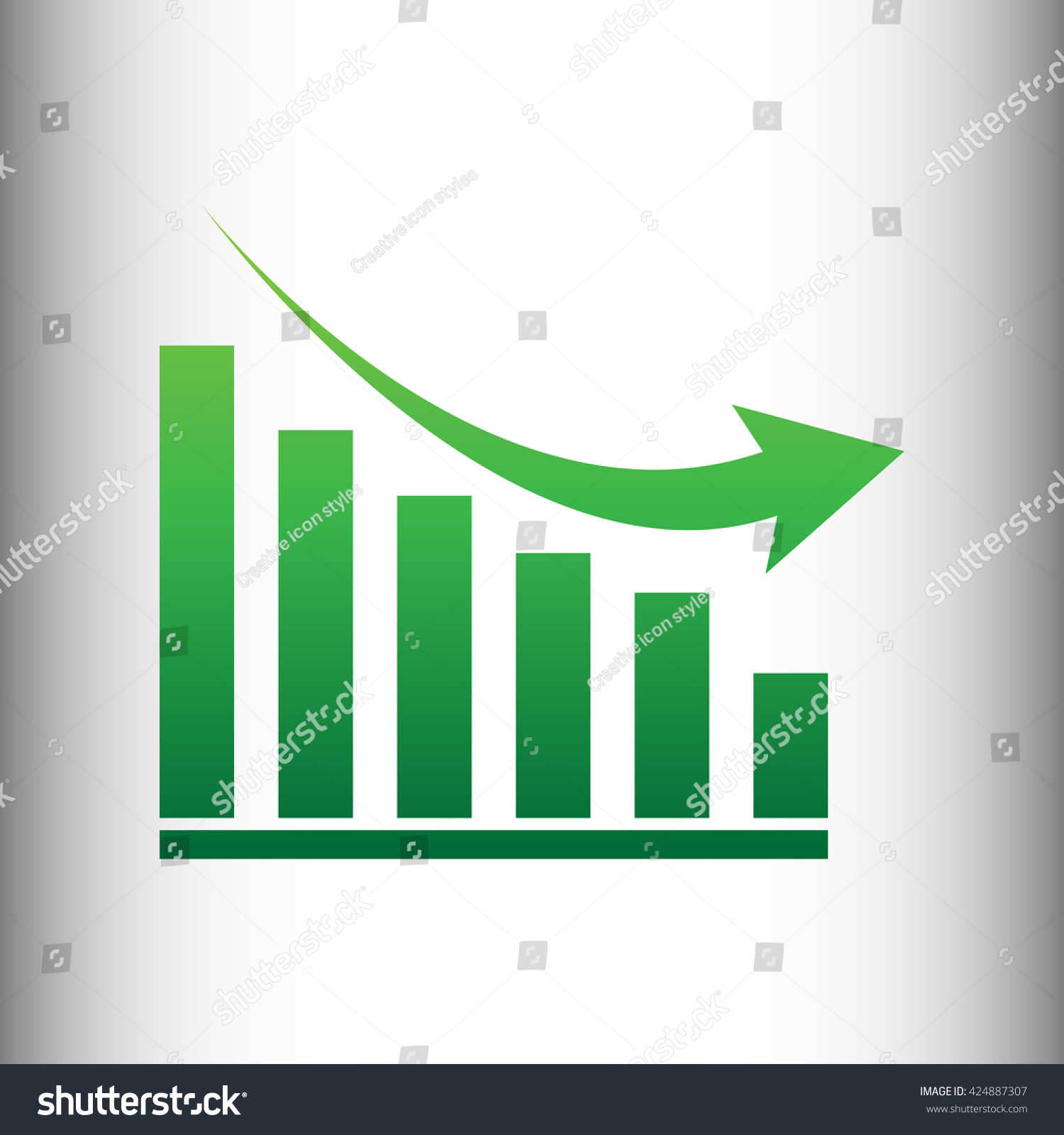 Declining Graph Sign Stock Vector (Royalty Free) 424887307