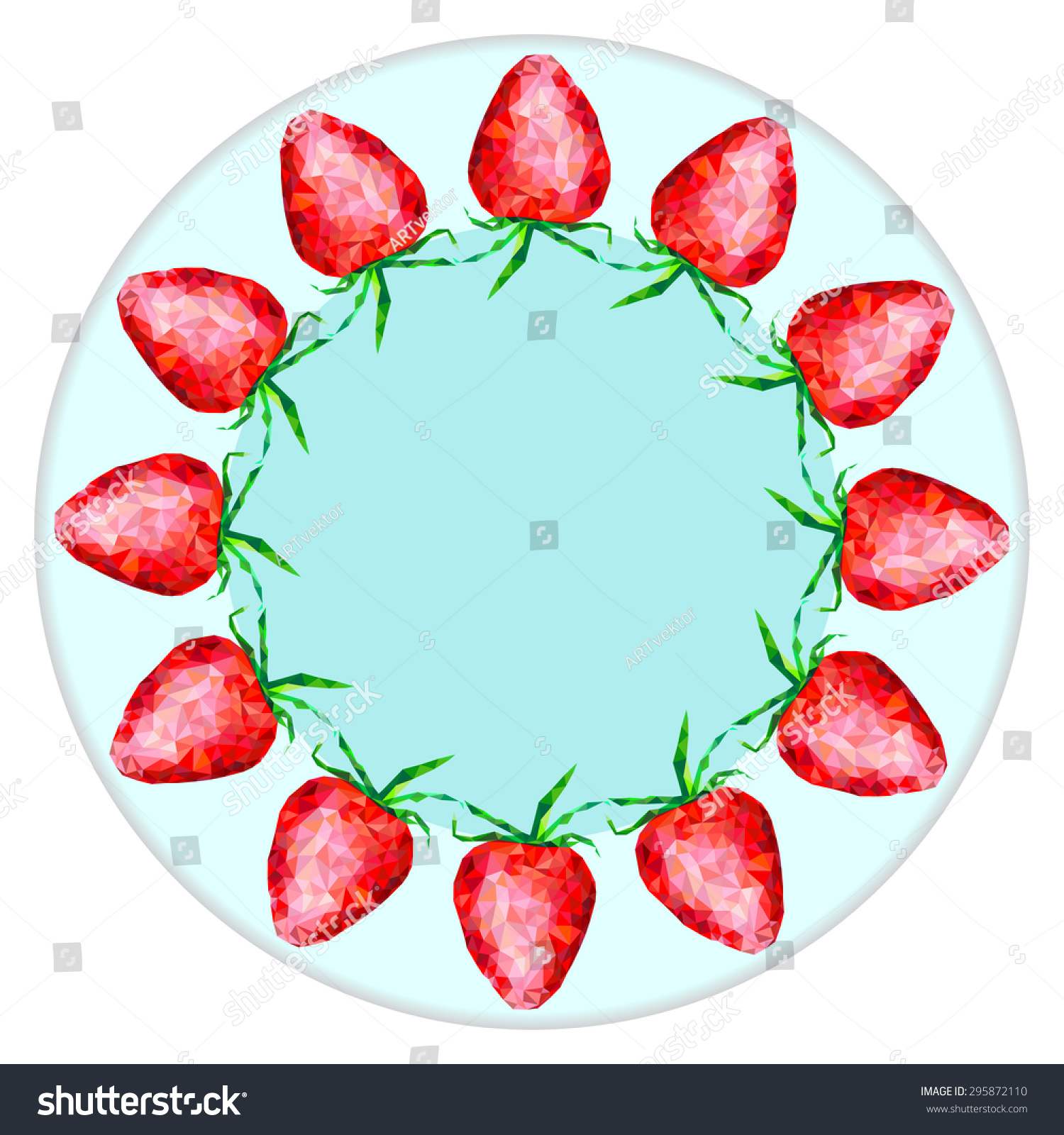 Decor Plate Strawberry Berry Pattern Triangles Stock Vector (Royalty ...