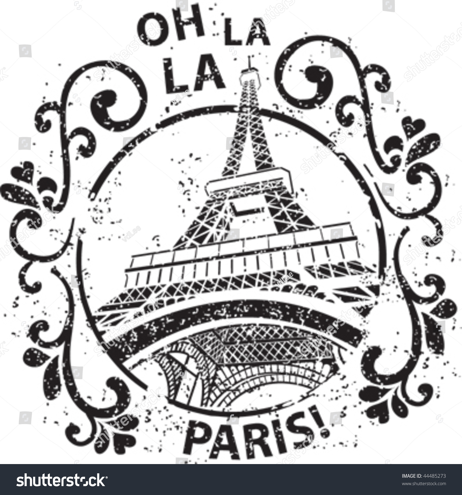 Decorated Paris Stamp Vector de stock (libre de regalías)44485273 ...