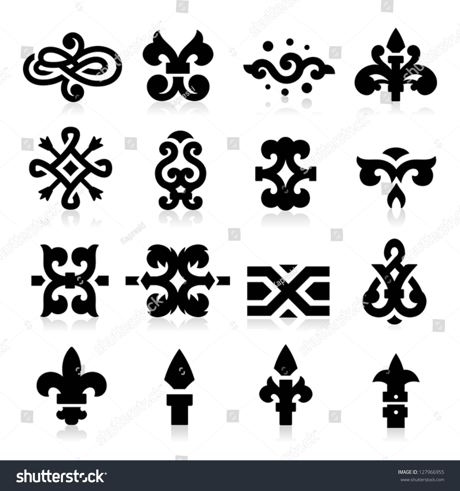 Decoration Icons Stock Vector (Royalty Free) 127966955
