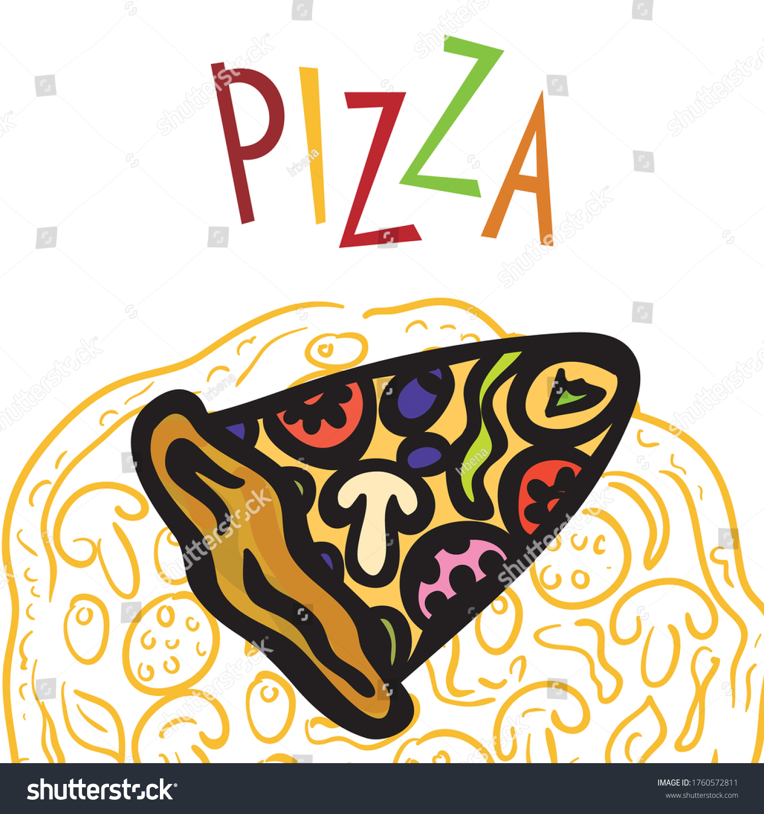 Decorative Abstract Pizza Vector Illustration Stock Vector (Royalty ...