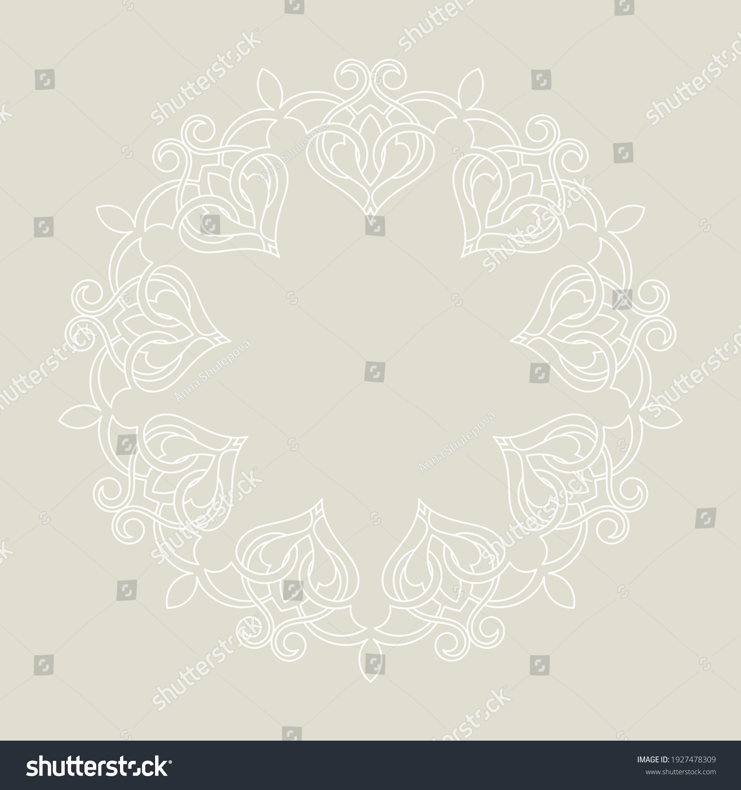 Decorative Background Circular Pattern Card Template Stock Vector ...