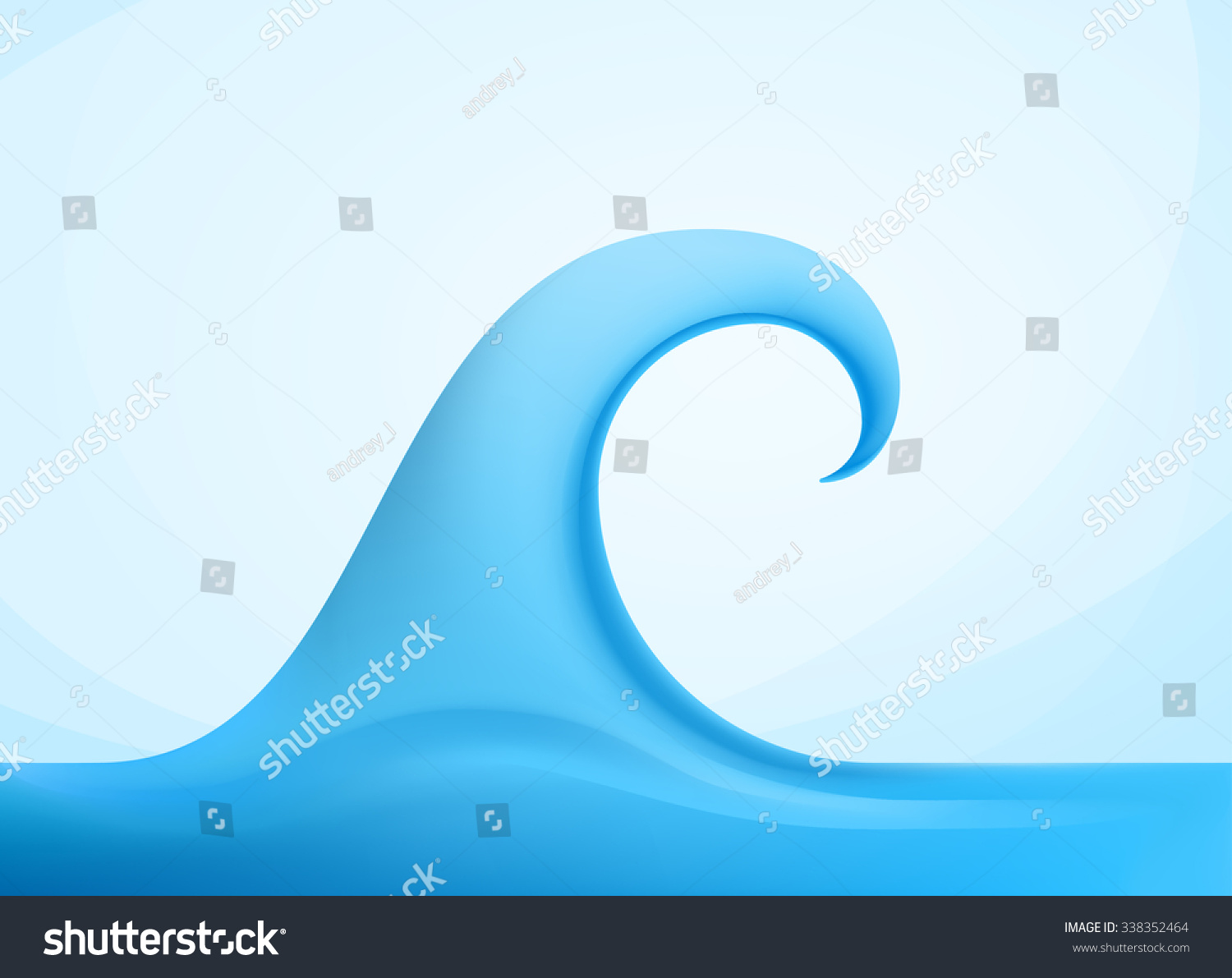 Decorative Blue Wave Vector Illustration: vector de stock (libre de ...