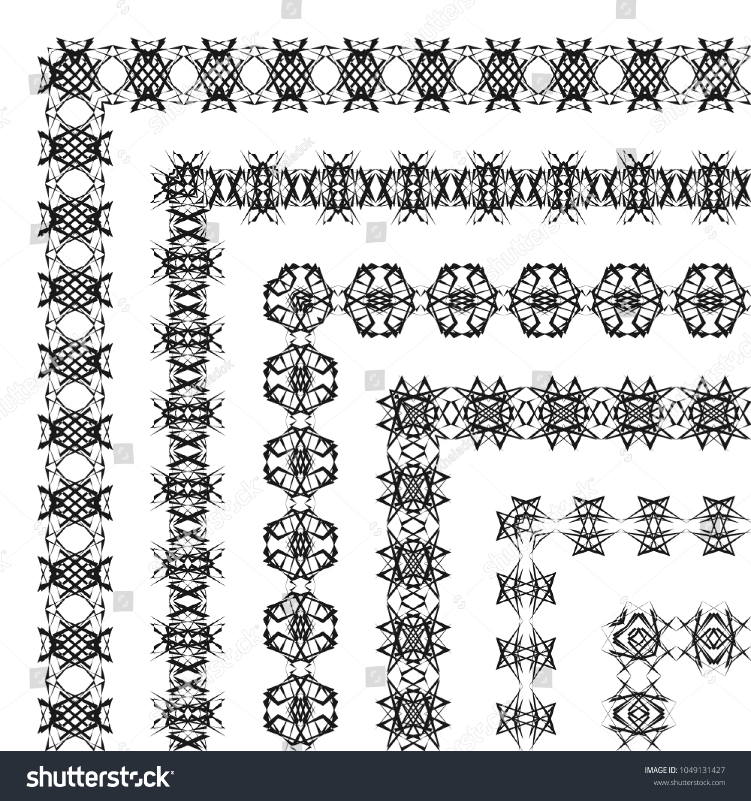 Decorative Border Frame Elements Corners Vector: vector de stock (libre ...