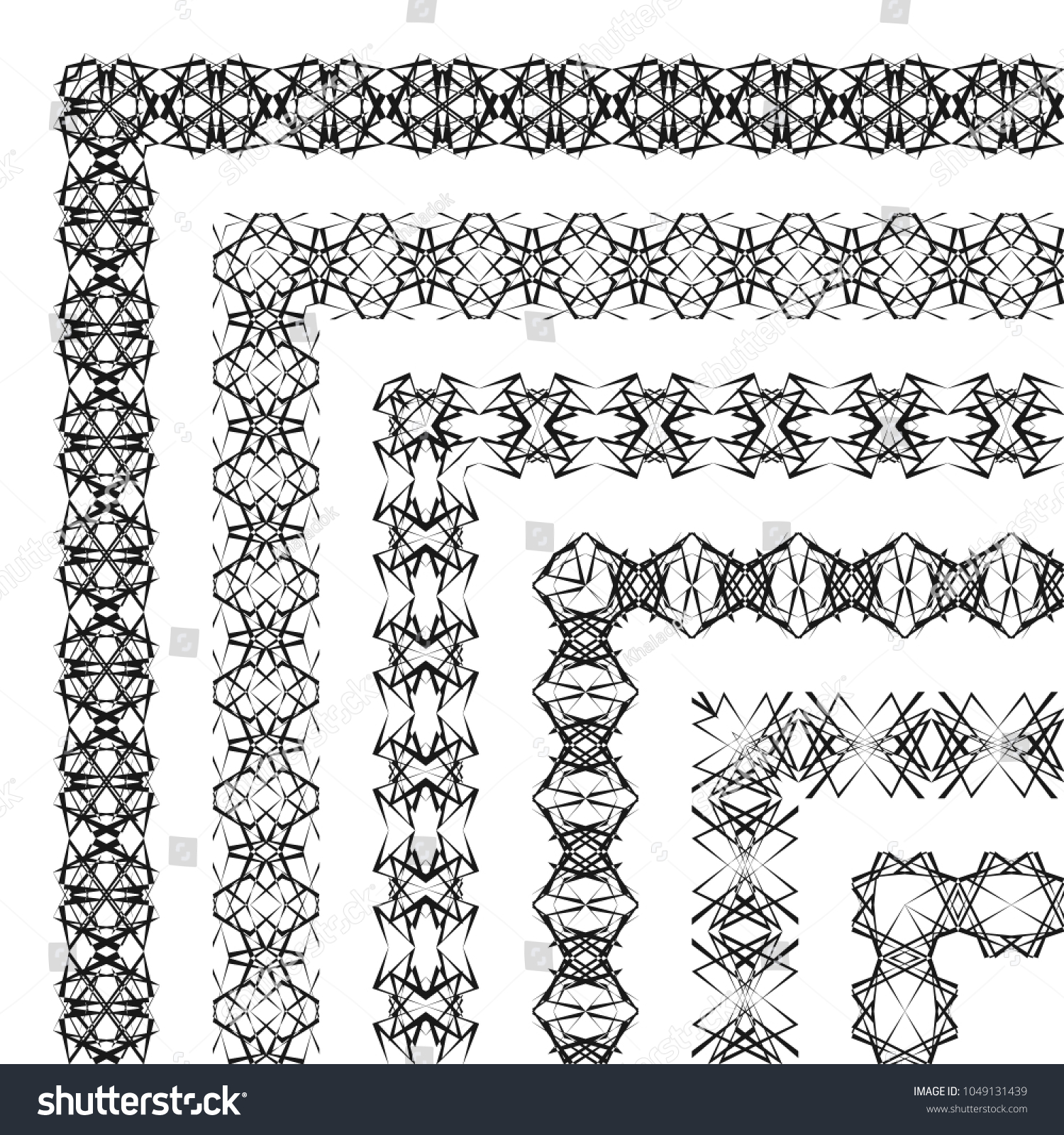 Decorative Border Frame Elements Corners Vector Stock Vector (Royalty ...