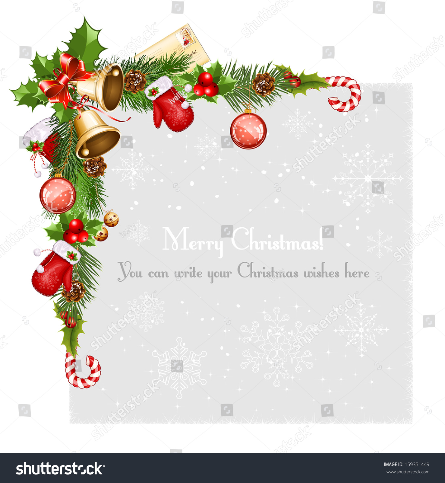 Decorative Border Traditional Christmas Objects Vector Stock Vector ...