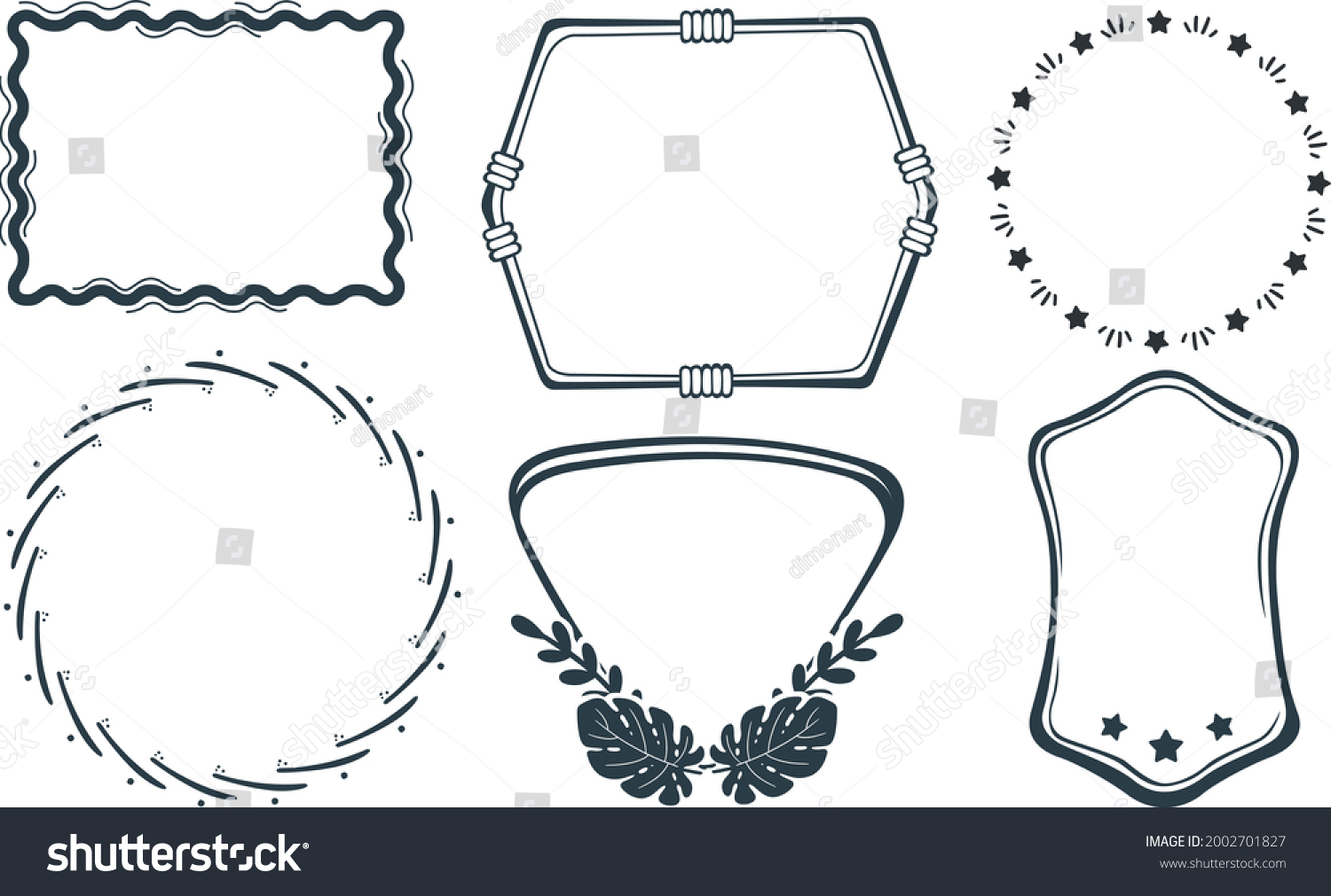 Decorative Borders Frames Design Stock Vector (Royalty Free) 2002701827
