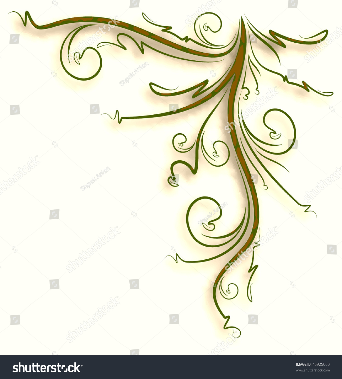 Decorative Branch Shade Stock Vector (Royalty Free) 45925060 | Shutterstock