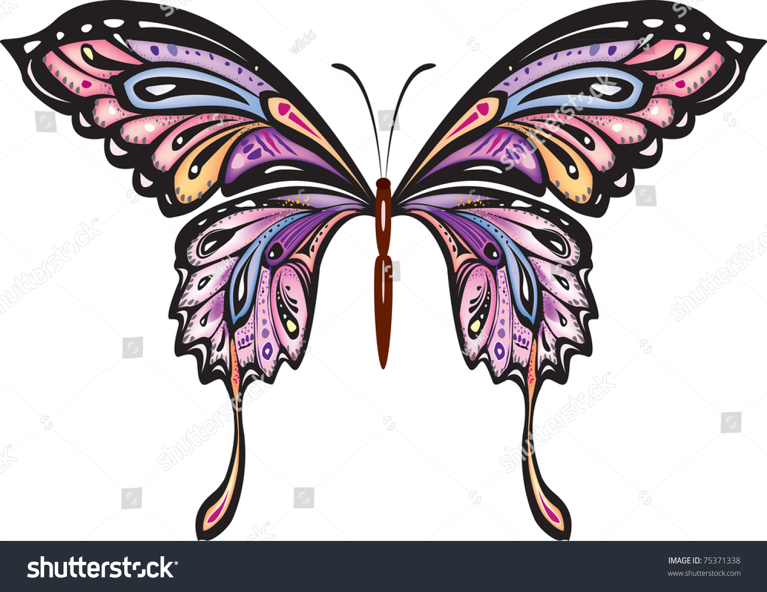 Decorative Butterfly Stock Vector (Royalty Free) 75371338