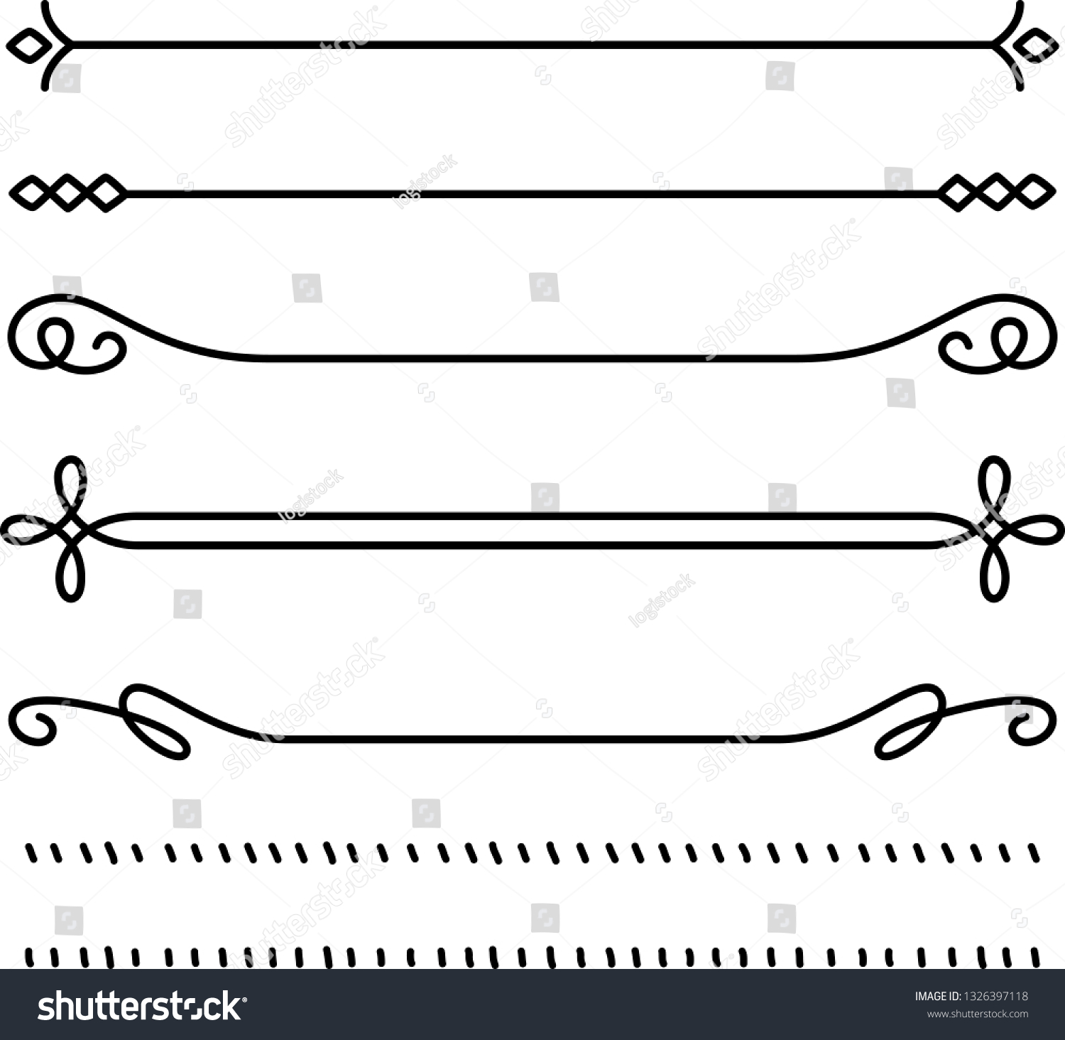 Decorative Divider Lines Set Stock Vector (Royalty Free) 1326397118