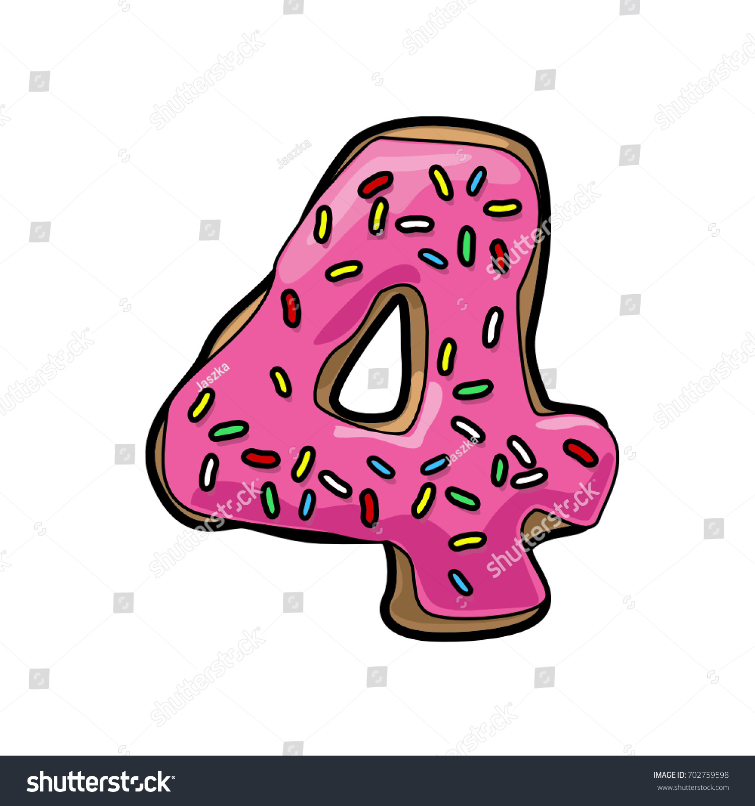 Decorative Donut Font Number 4 Stock Vector (Royalty Free) 702759598 ... Decorative Donut Font Number 4 Stock Vector (Royalty Free) 702759598 ...