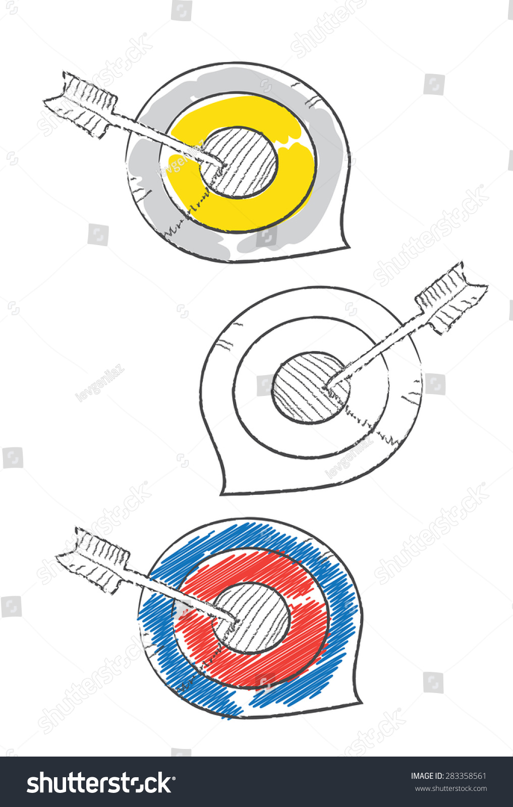 Decorative Doodle Target Icons Stock Vector (Royalty Free) 283358561