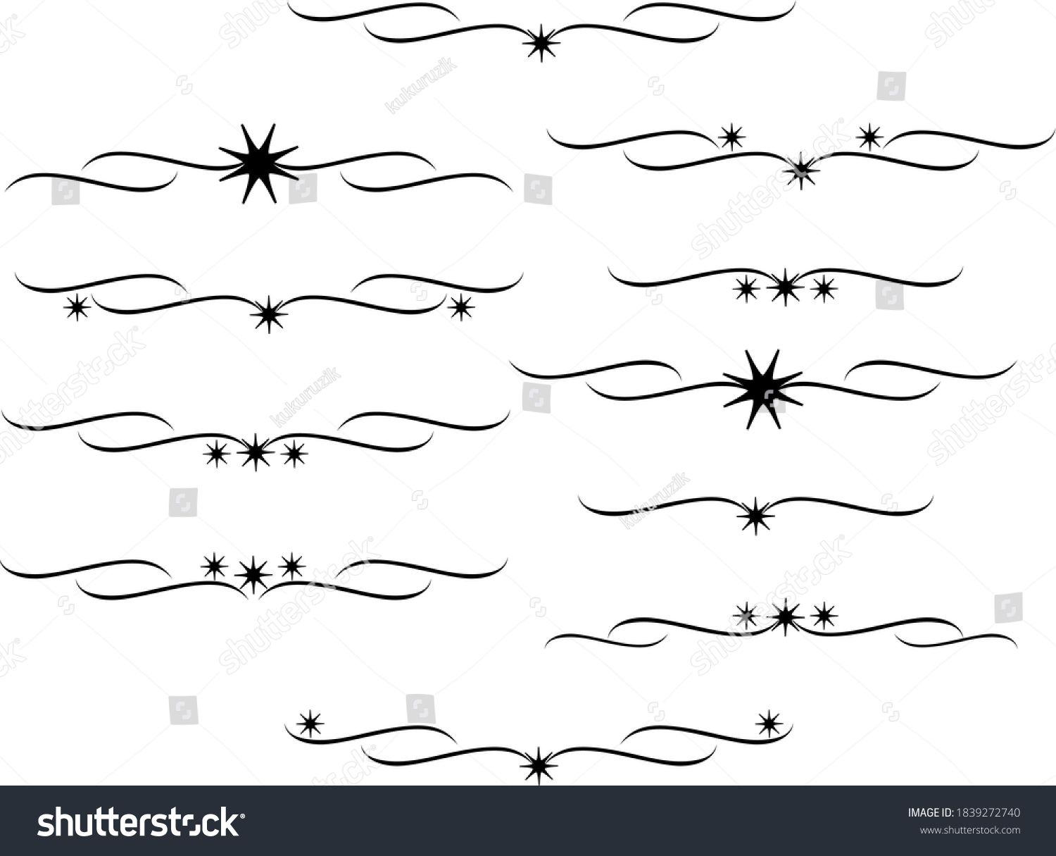 Decorative Element Divider Separator Star Stock Vector (Royalty Free ...