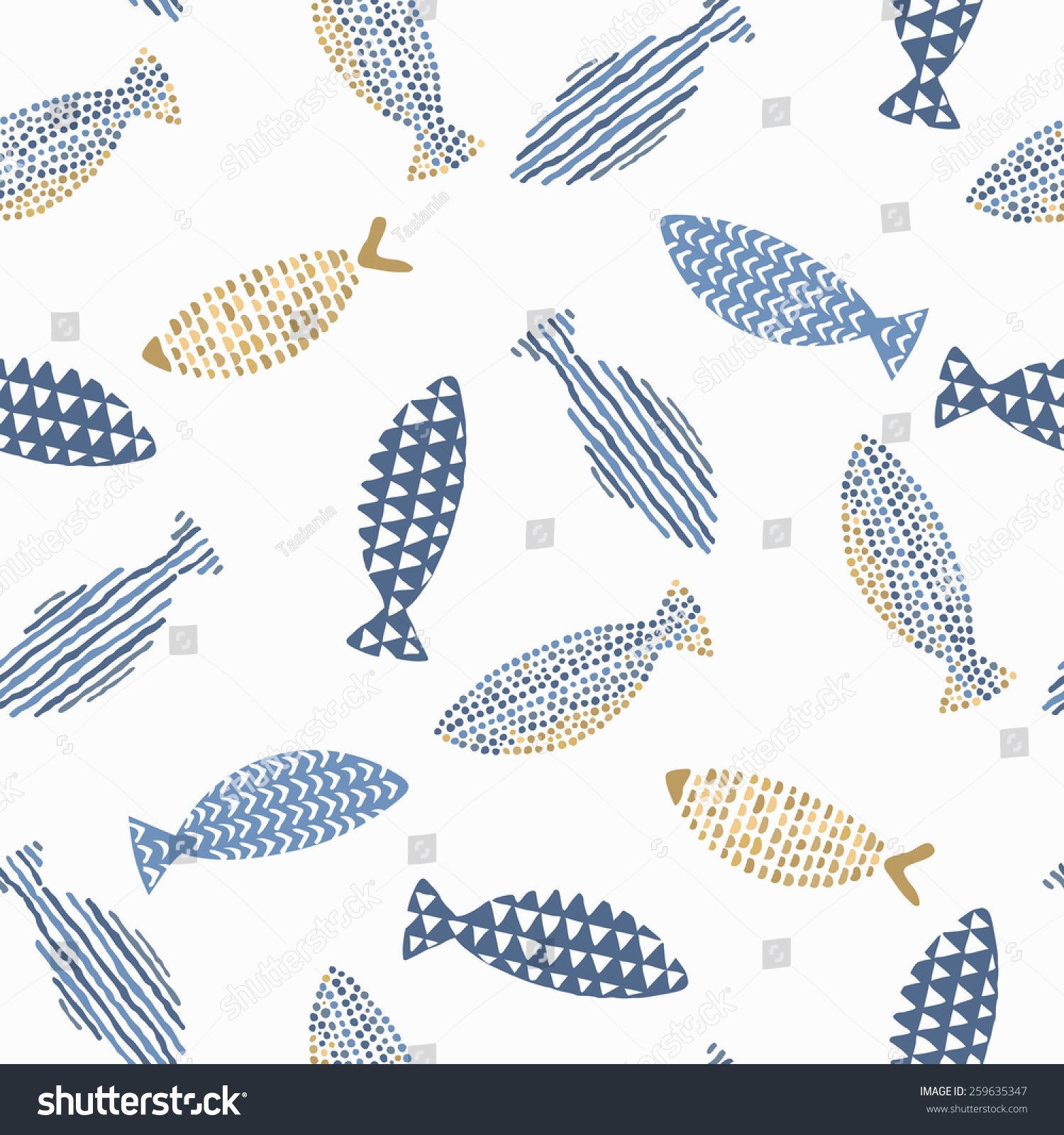 Decorative Fishes Pattern Seamless Vector Stock Vector (Royalty Free ...
