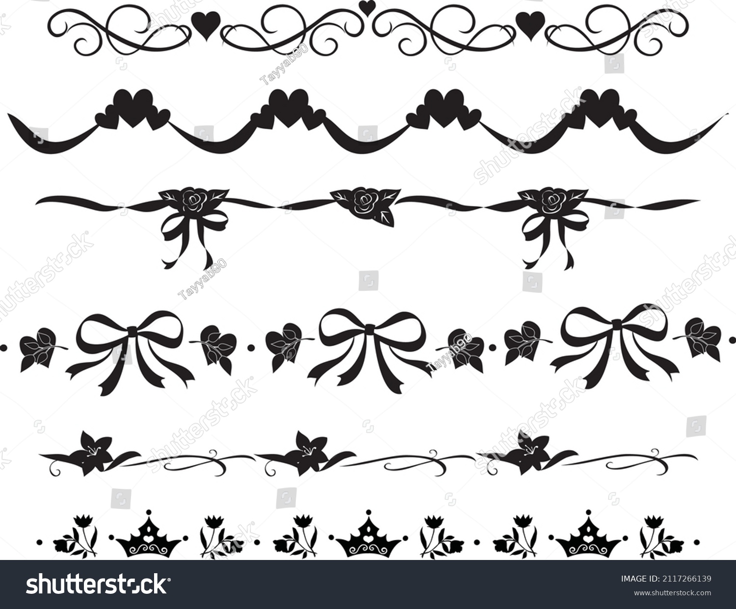 Decorative Flourish Divider Elements Collection Stock Vector (Royalty ...