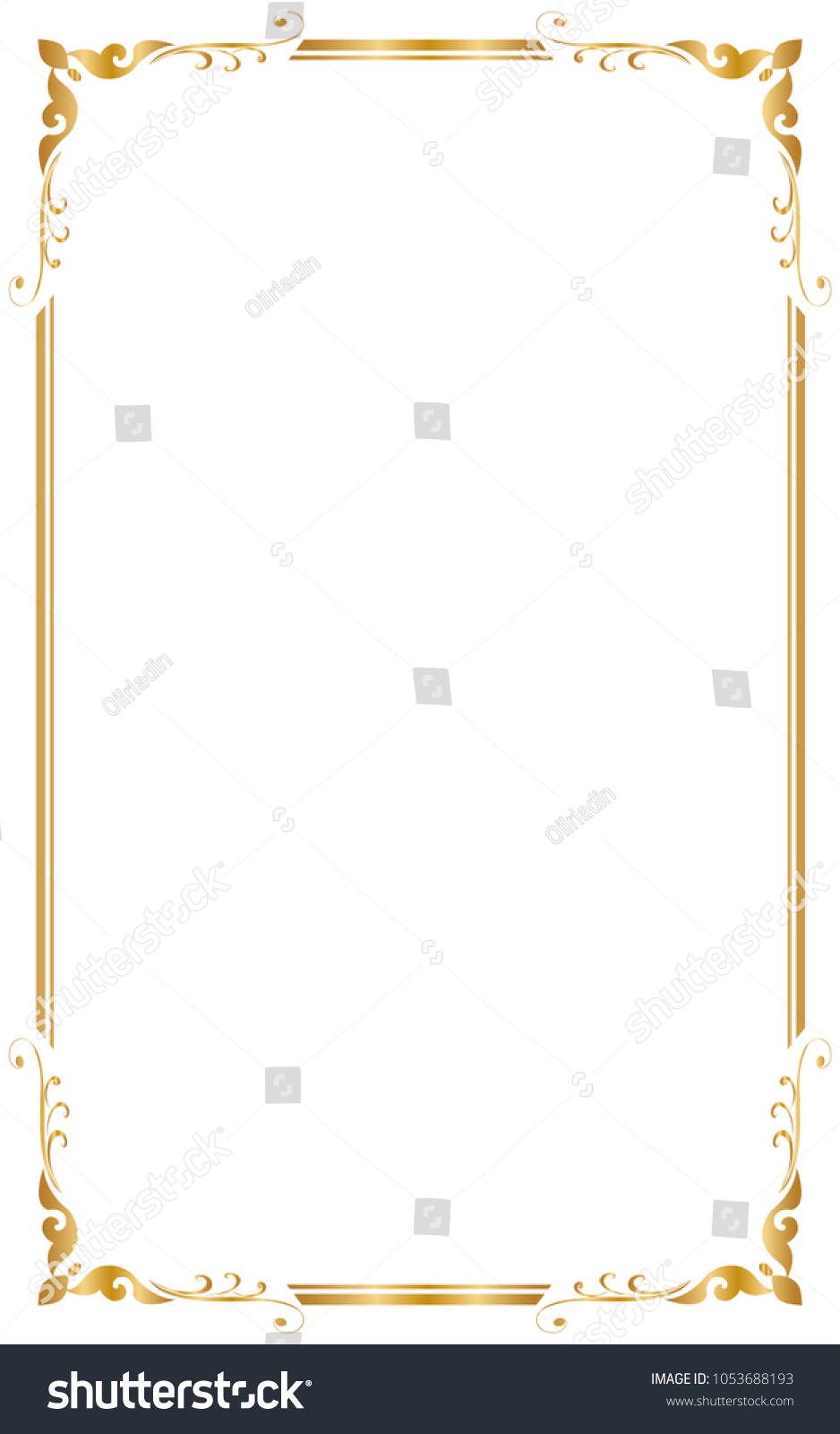 Vektor Stok Decorative Frame Borders Golden Frame Thai (Tanpa Royalti ...