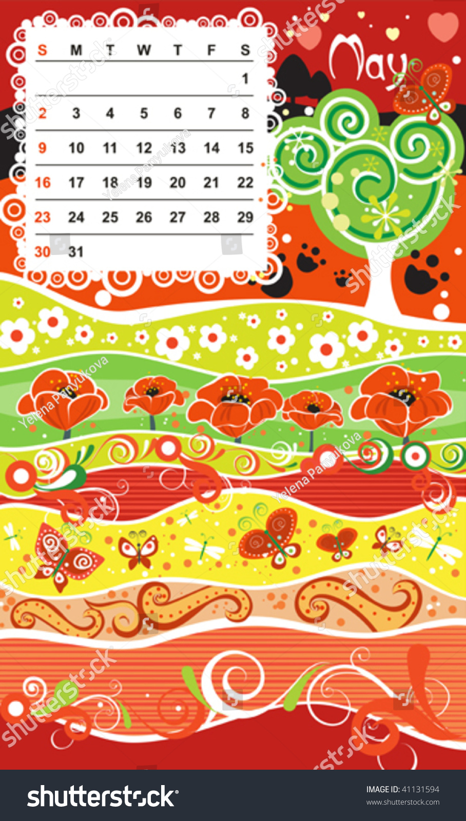 Decorative Frame Calendar May Stock Vector (Royalty Free) 41131594 ...