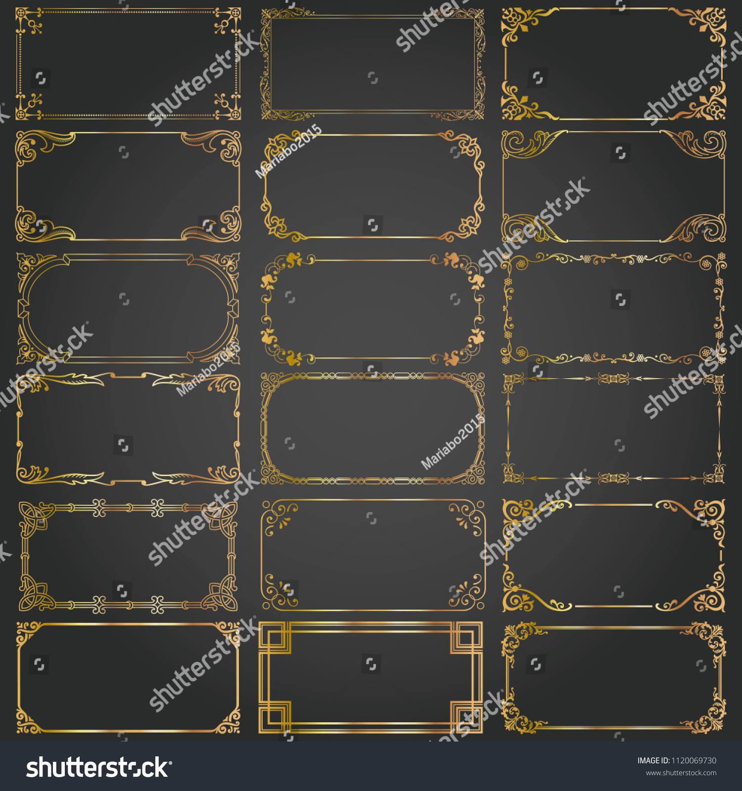 Decorative Frames Borders Standard Rectangle Proportions Stock Vector ...