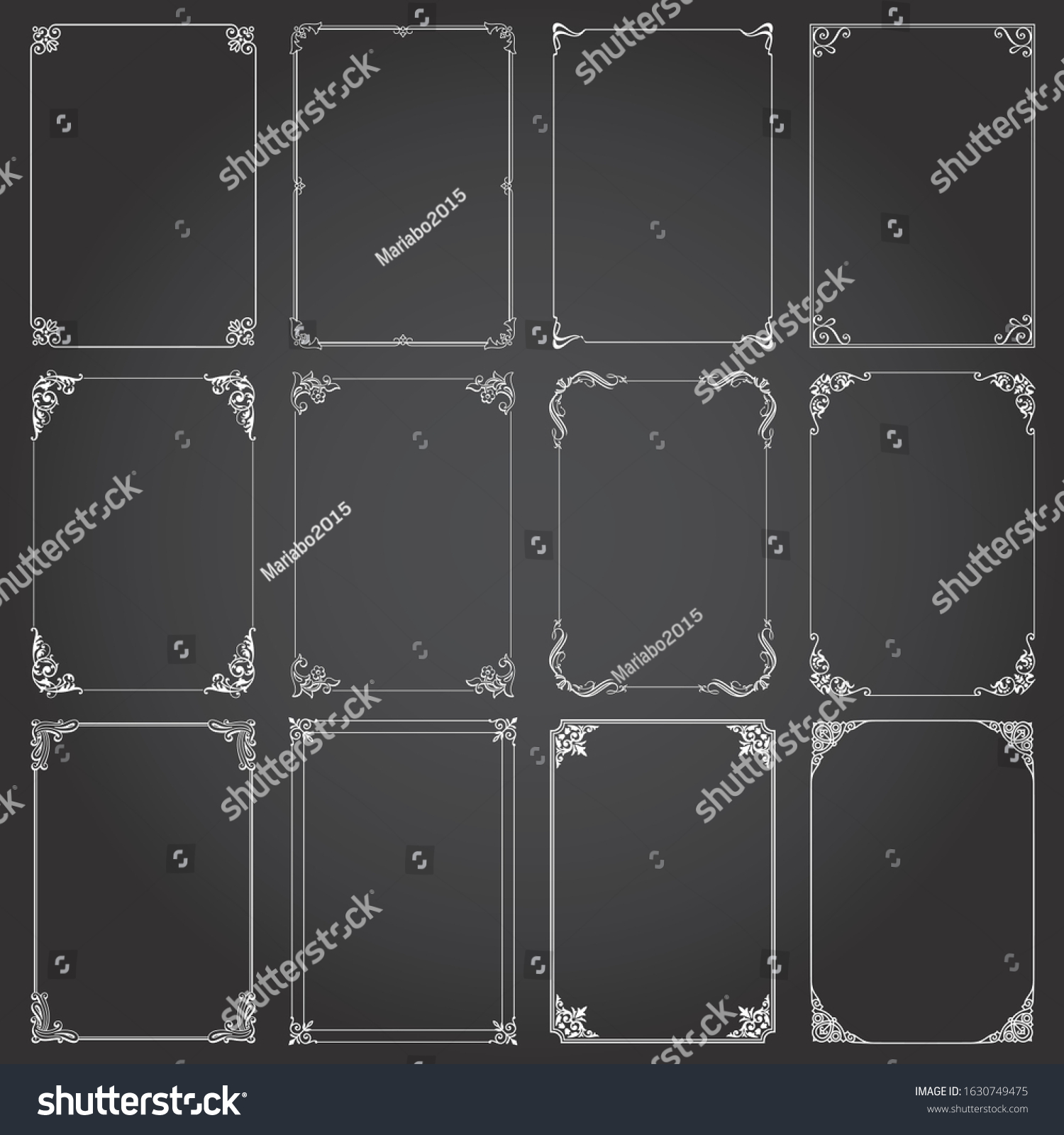 Decorative Frames Borders Standard Rectangle Proportions Stock Vector ...