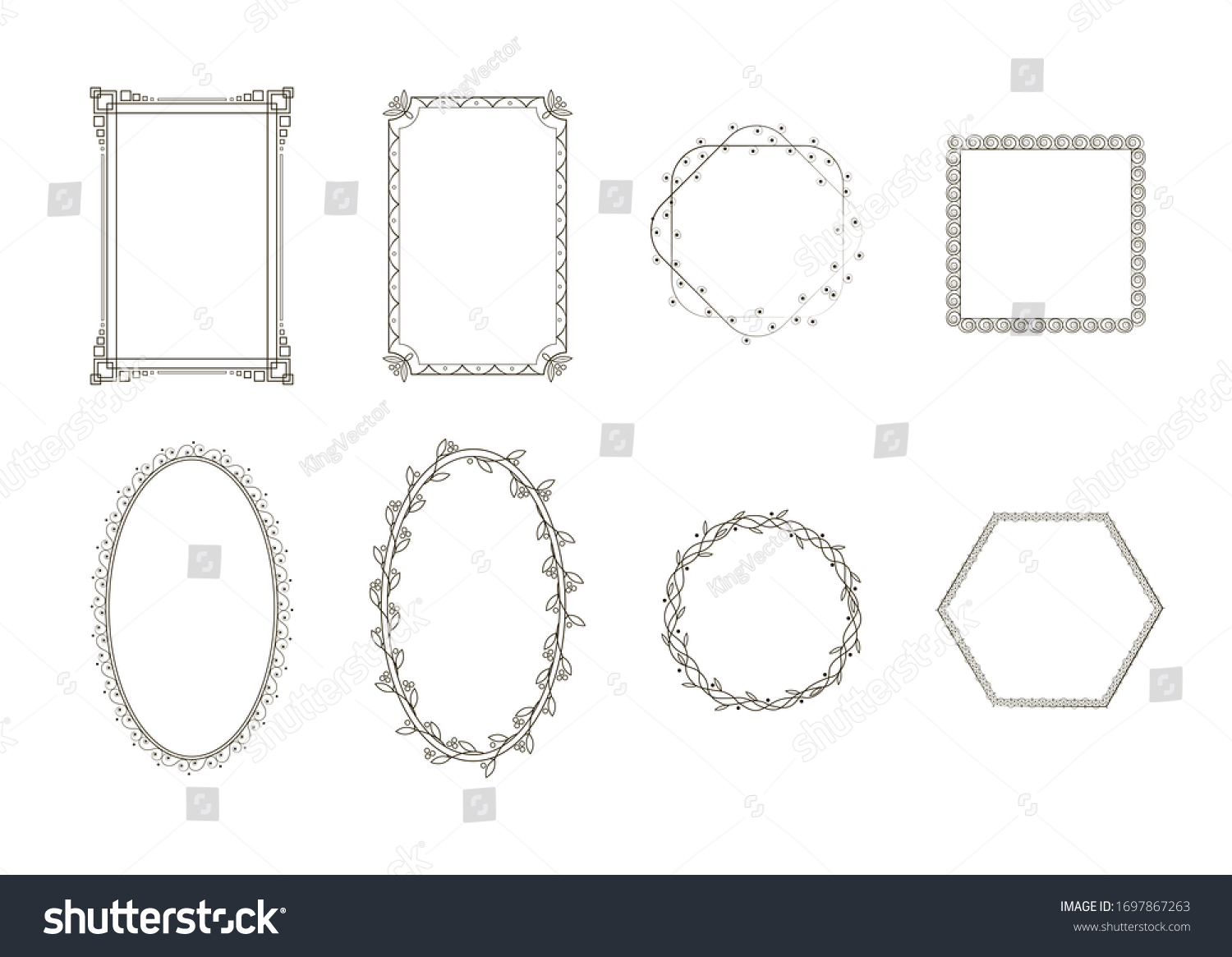 Decorative Frames Borders Standard Rectangle Proportions Stock Vector ... Decorative Frames Borders Standard Rectangle Proportions Stock Vector ...