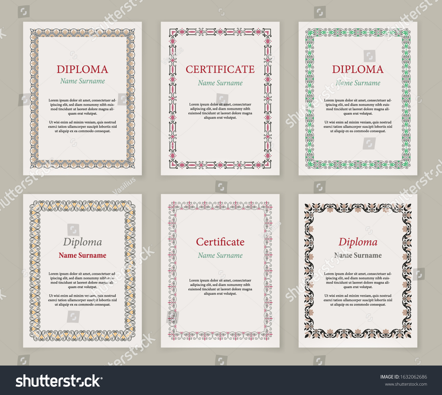 Decorative Frames Borders Standard Rectangle Proportions Stock Vector ... Decorative Frames Borders Standard Rectangle Proportions Stock Vector ...