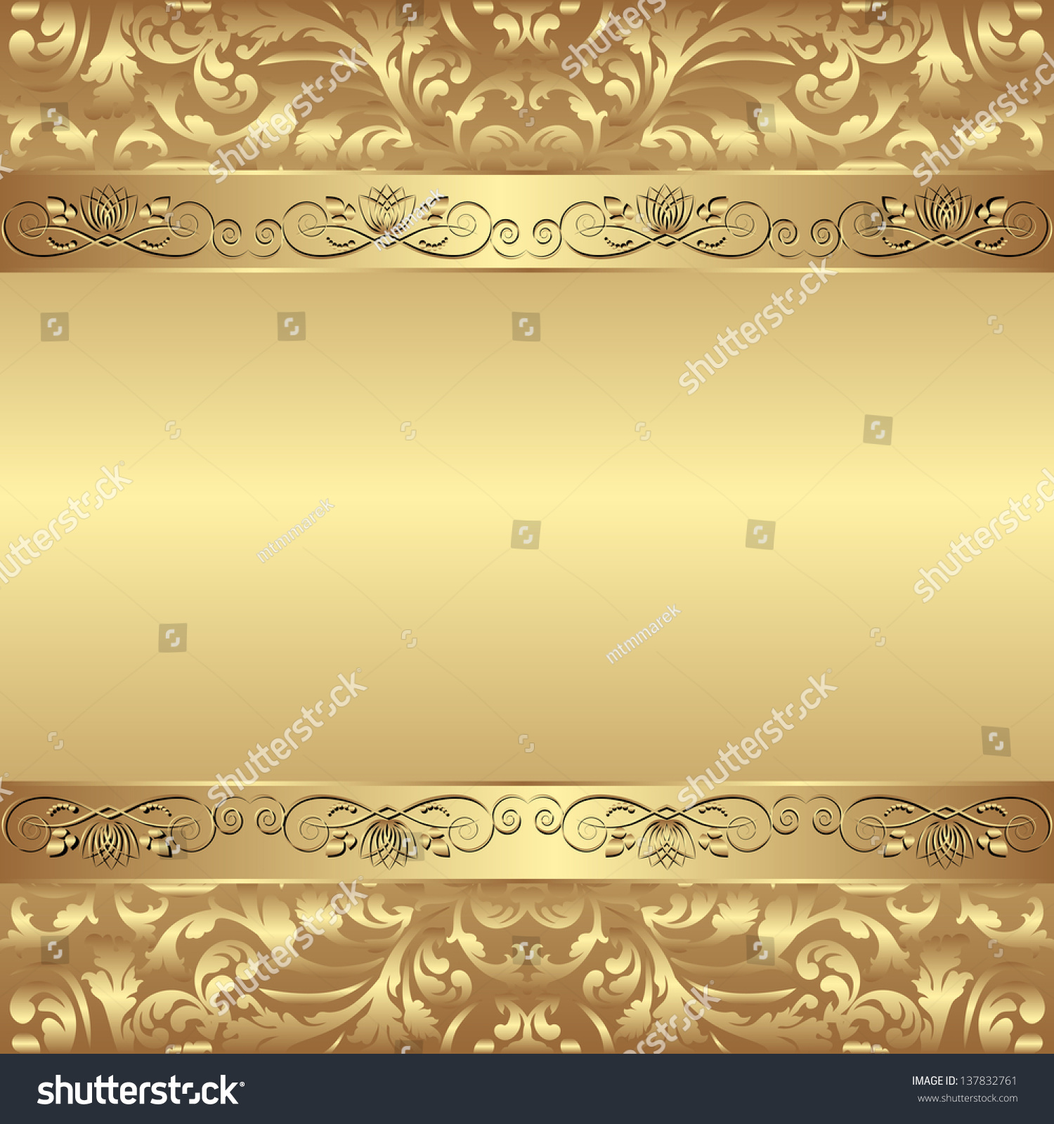 Decorative Golden Background Vector Illustration Stock Vector (Royalty ...