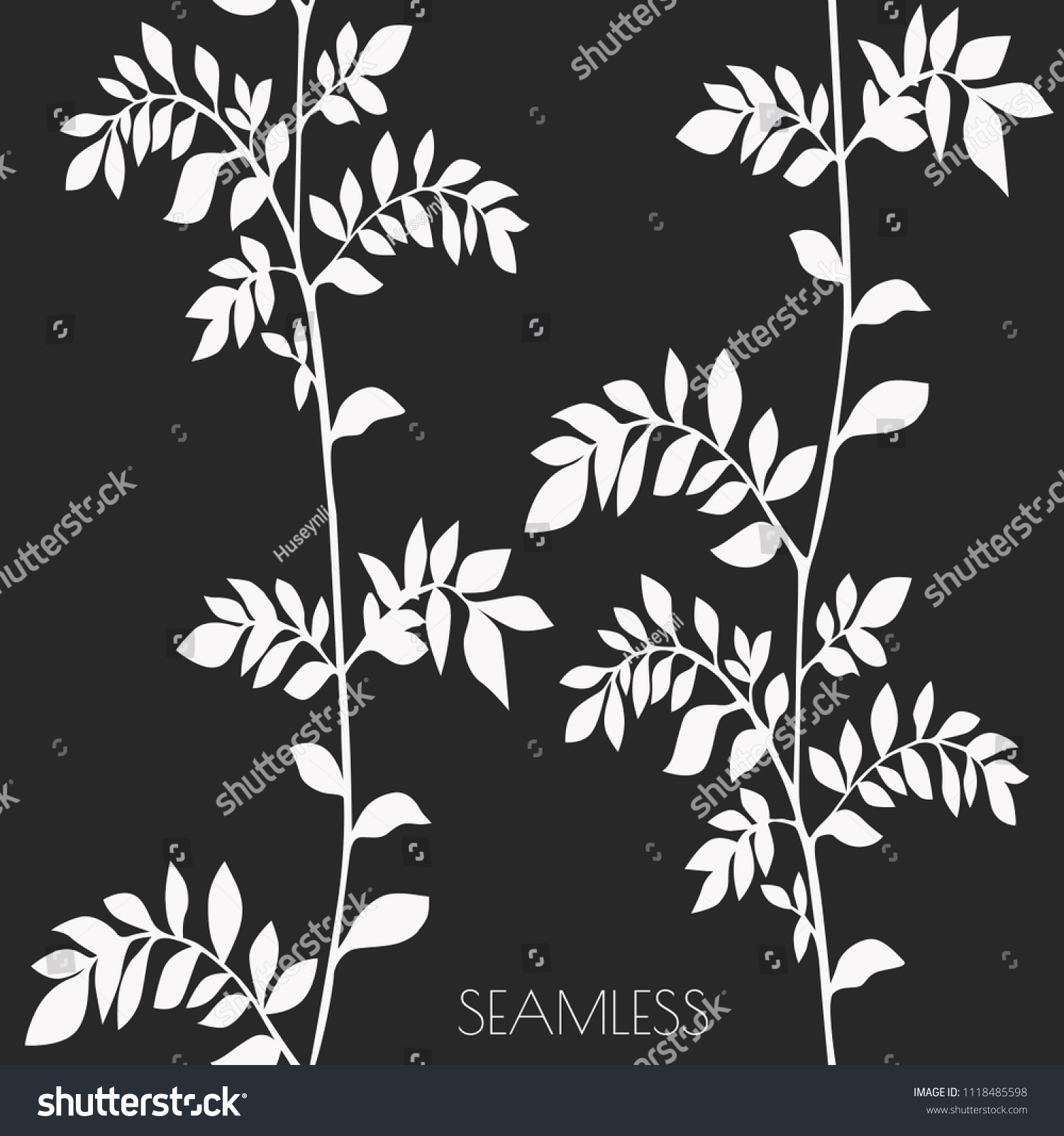 Decorative Leaves Seamless Stock Vector (Royalty Free) 1118485598