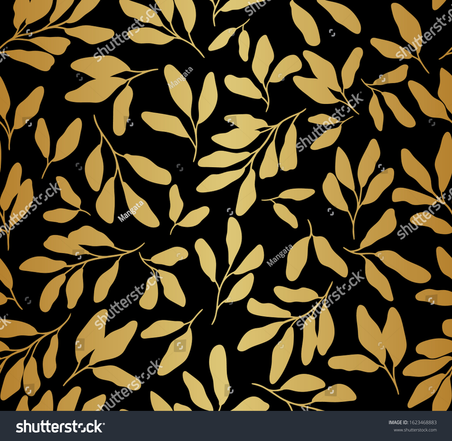 Decorative Leaves Seamless Pattern Continuous Leaf Stock Vector ...