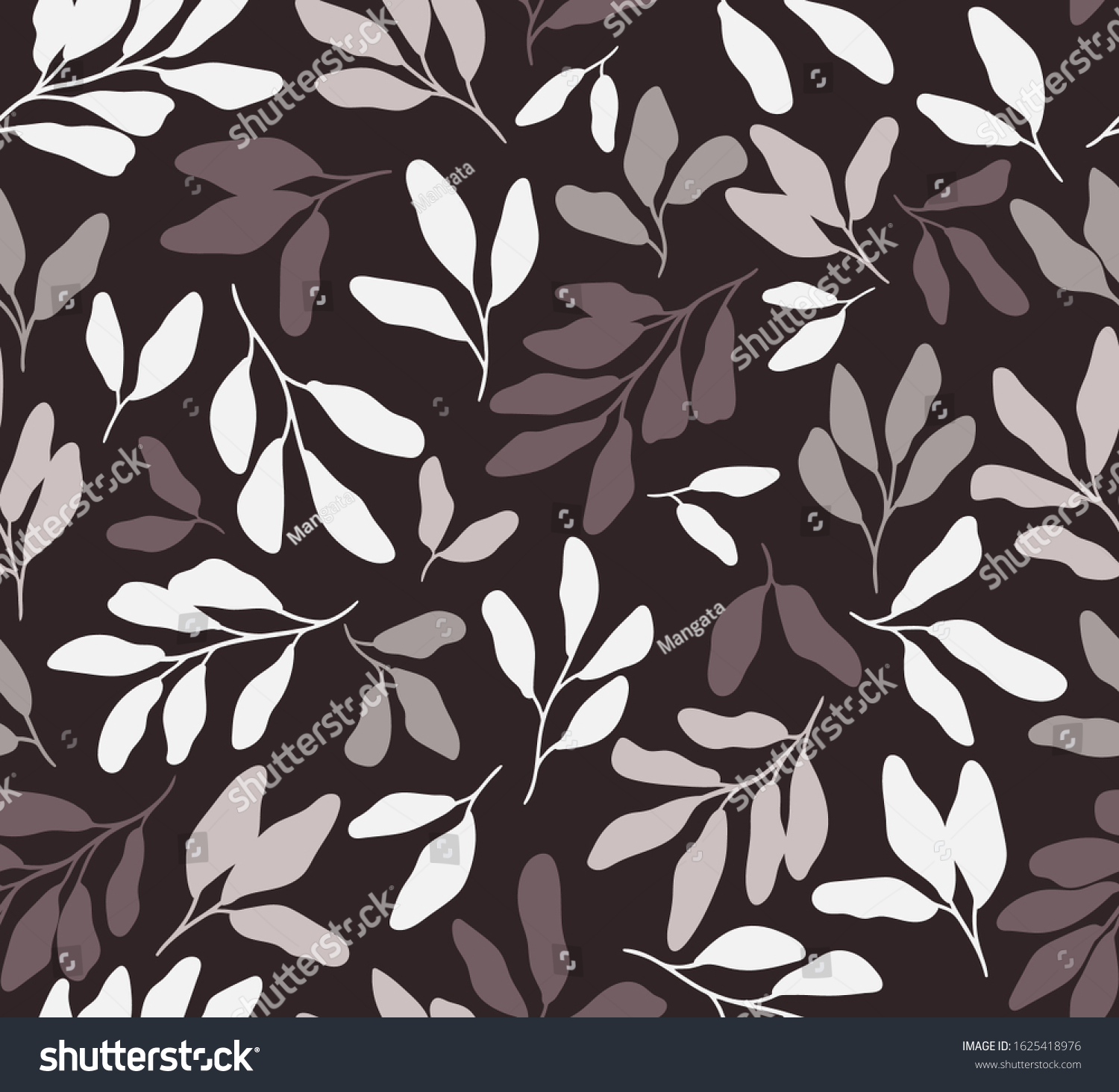 Decorative Leaves Seamless Pattern Continuous Leaf Stock Vector ...