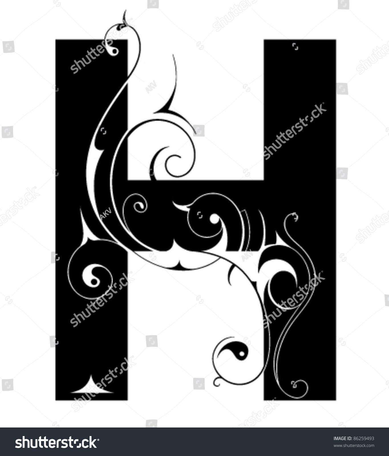 Decorative Letter Shape Font Type H: เวกเตอร์สต็อก (ปลอดค่าลิขสิทธิ์ ...